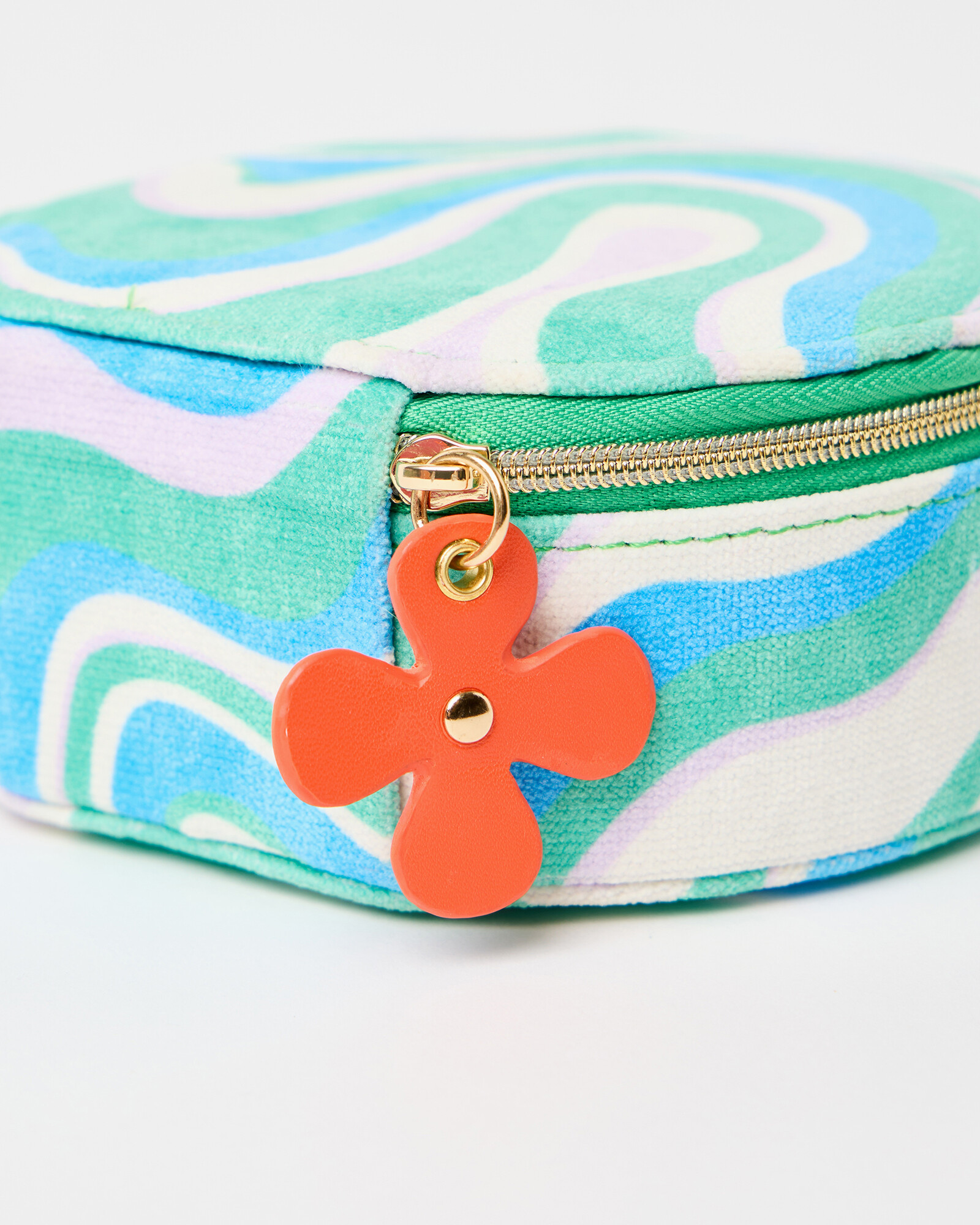 Swirl Pastel Green & Blue Round Jewellery Box | Oliver Bonas