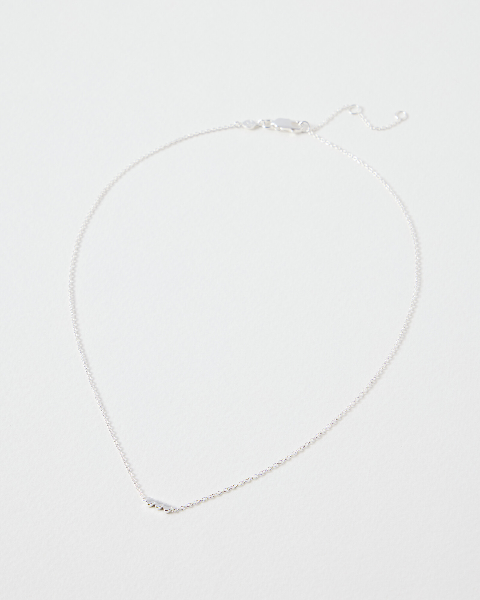 Triple Heart Silver Chain Necklace | Oliver Bonas