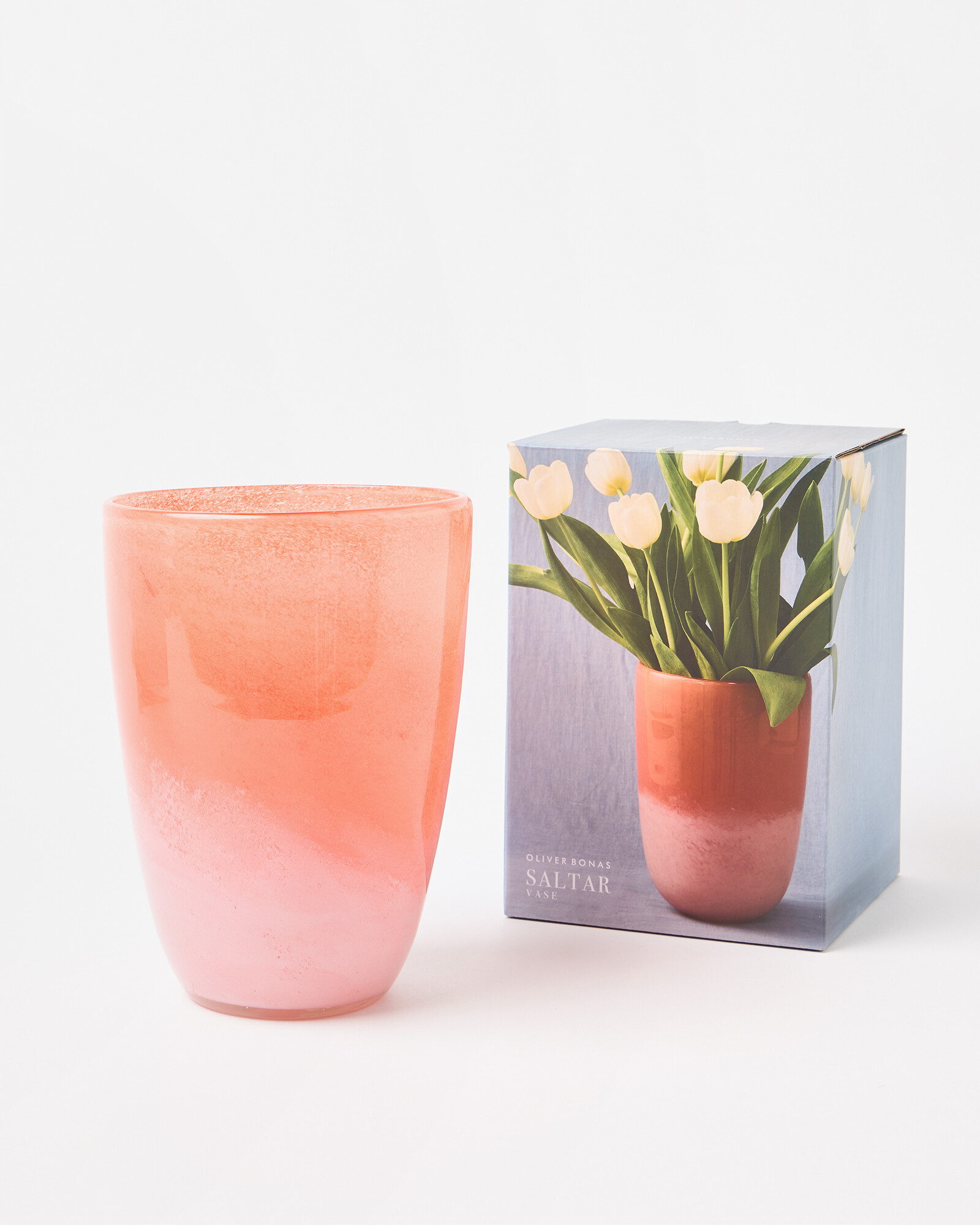 Saltar Pink Glass Vase | Oliver Bonas