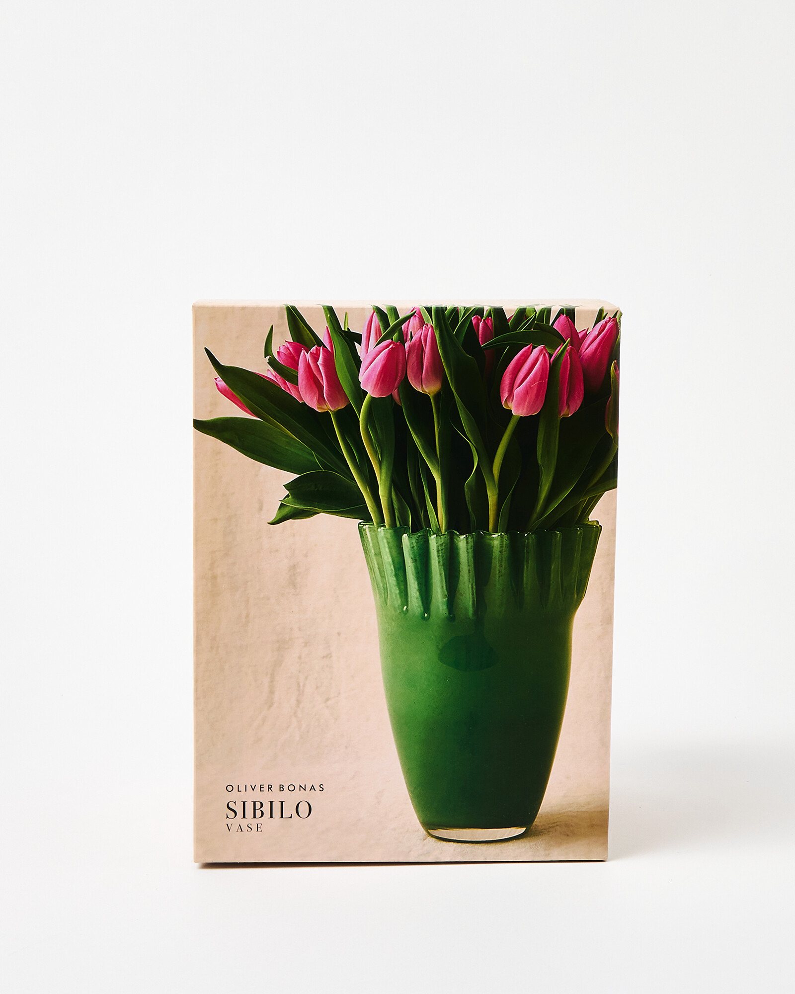 Sibilo Pleated Green Glass Vase | Oliver Bonas