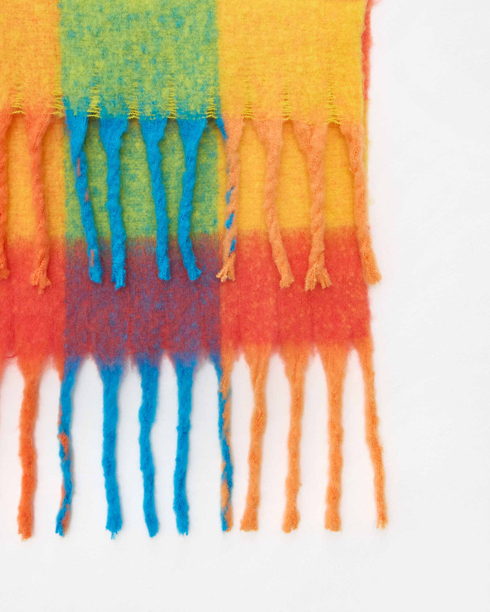 Bright Yellow Heavyweight Check Scarf | Oliver Bonas