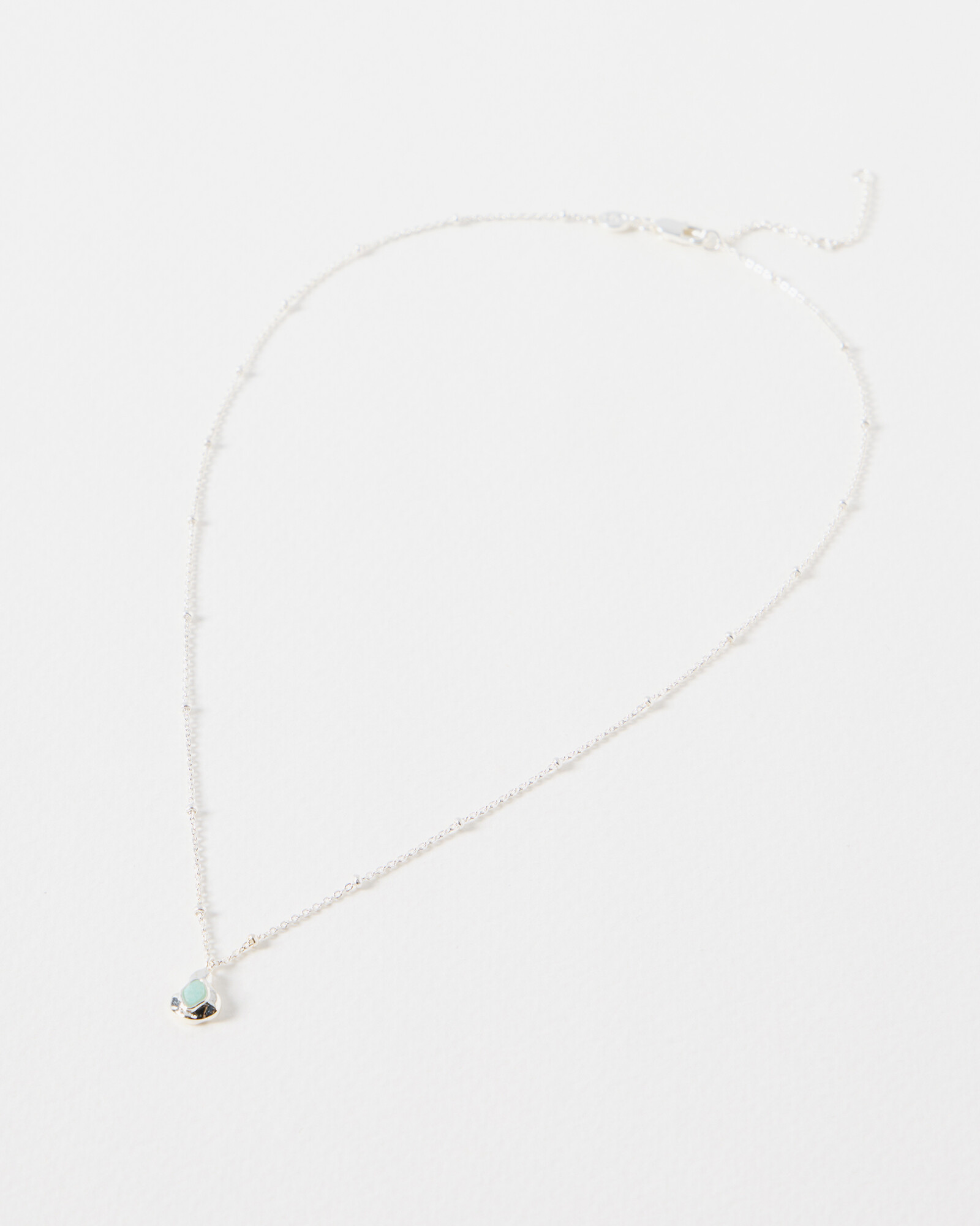 Azurine Amazonite Silver Pendant Necklace | Oliver Bonas