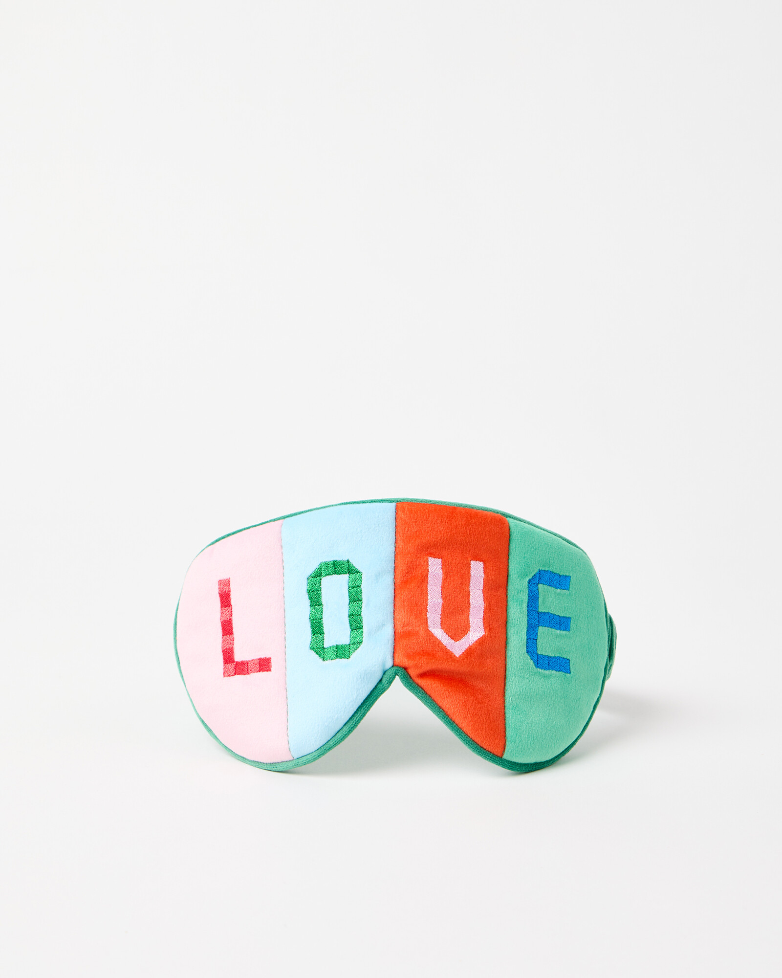 Love Patchwork Velvet Eye Mask | Oliver Bonas