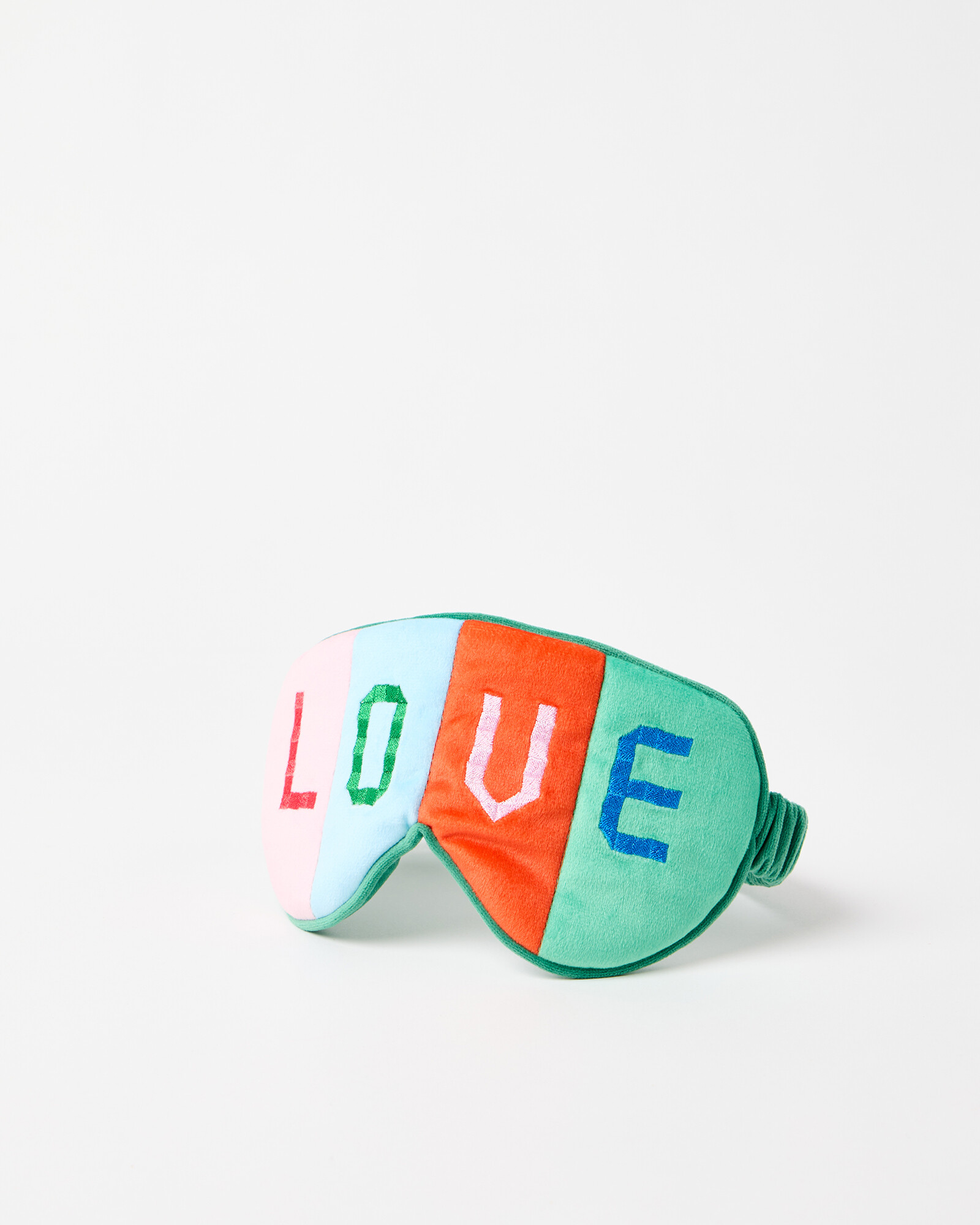 Love Patchwork Velvet Eye Mask | Oliver Bonas