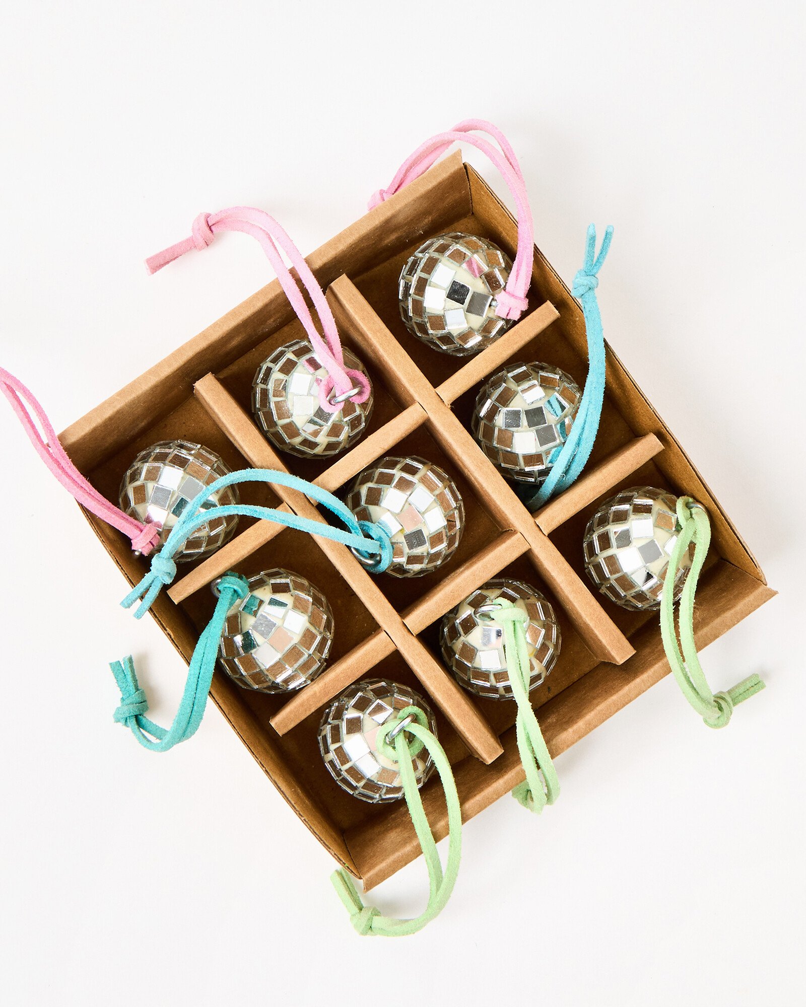 Silver Disco Ball Mini Christmas Baubles Set of Nine | Oliver Bonas