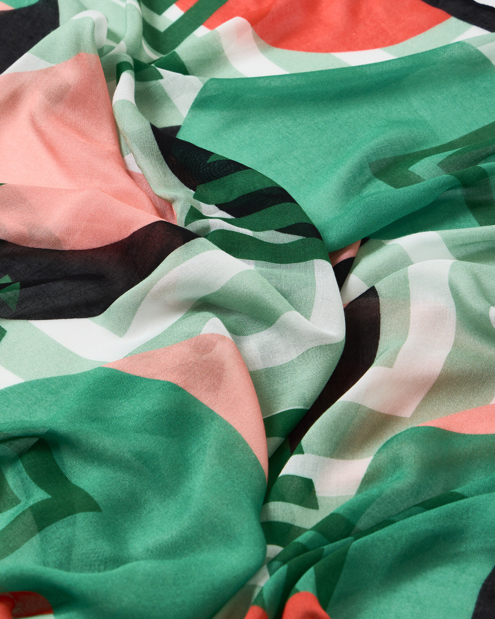 Green Geometric Circle Lightweight Scarf | Oliver Bonas