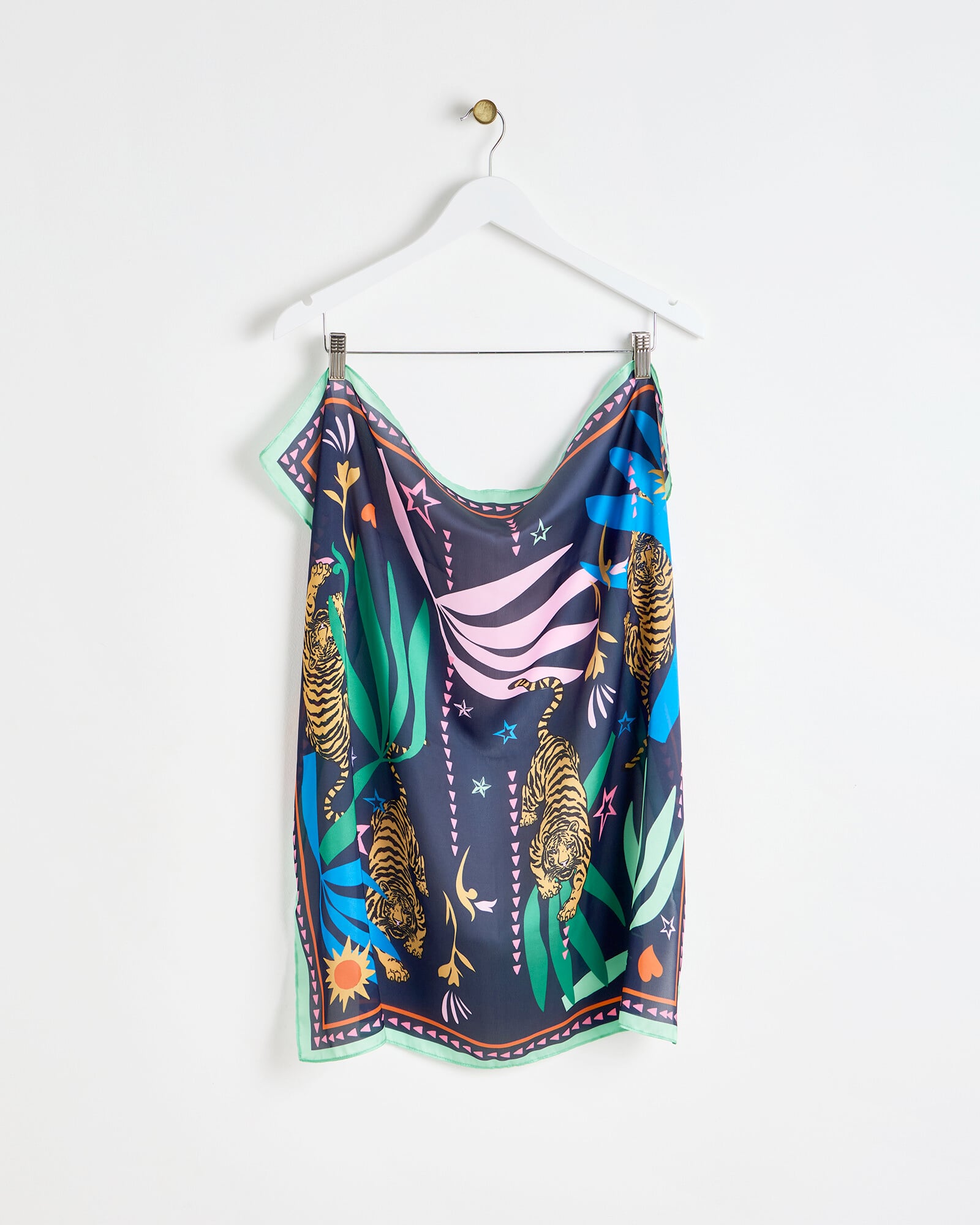 Tiger Abstract Blue Square Scarf | Oliver Bonas