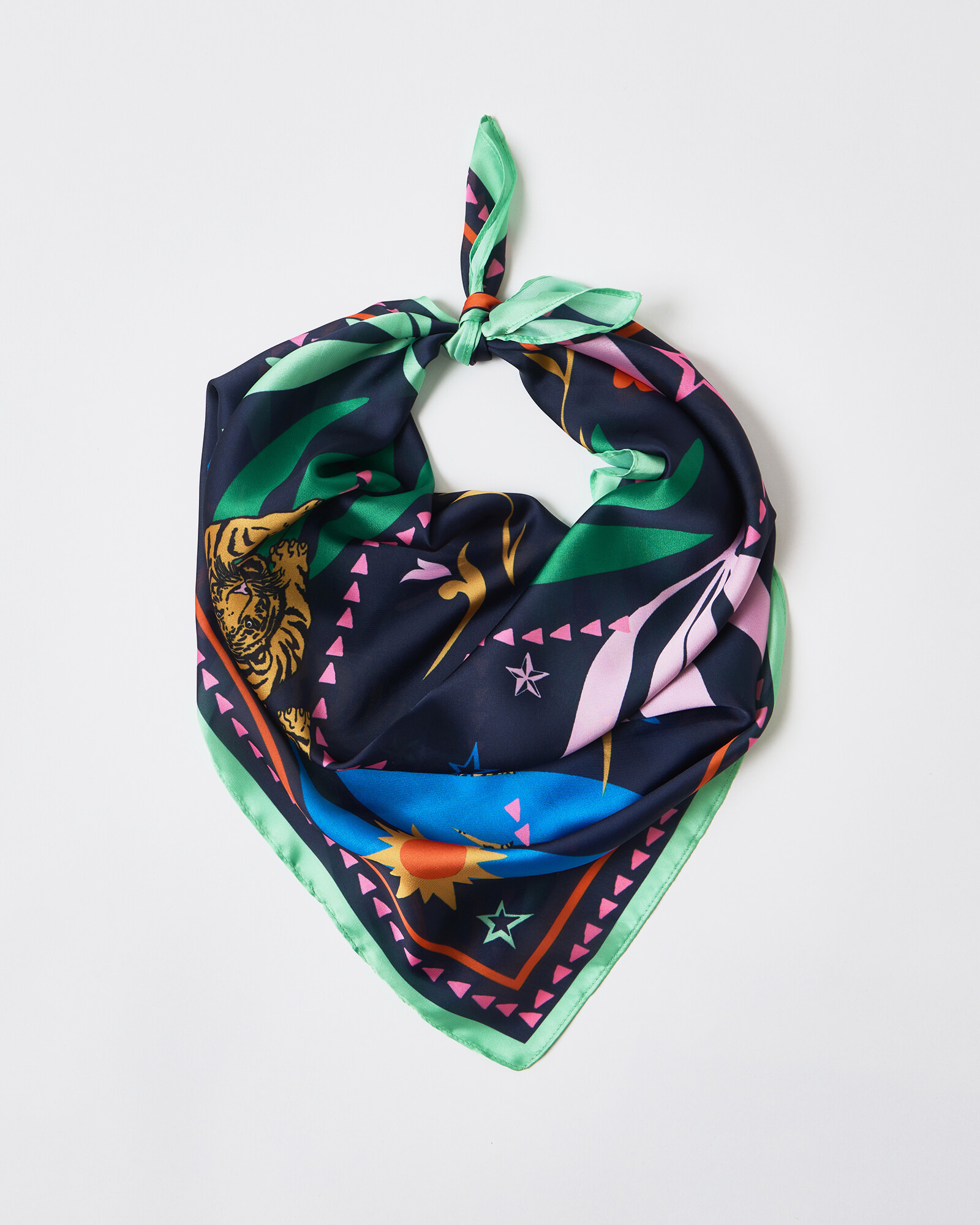 Tiger Abstract Blue Square Scarf | Oliver Bonas