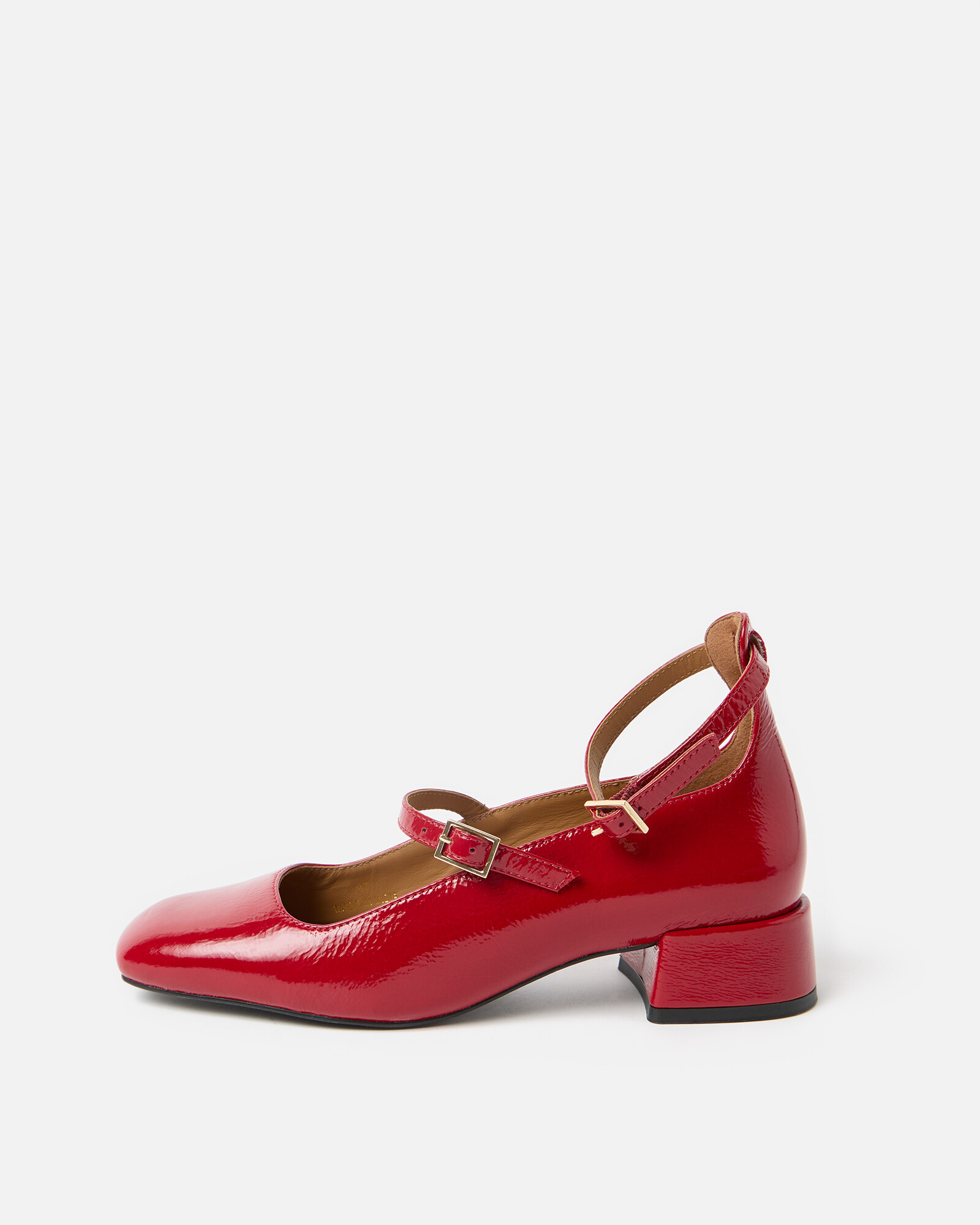 Mary Jane Red Patent Leather Heeled Shoes | Oliver Bonas