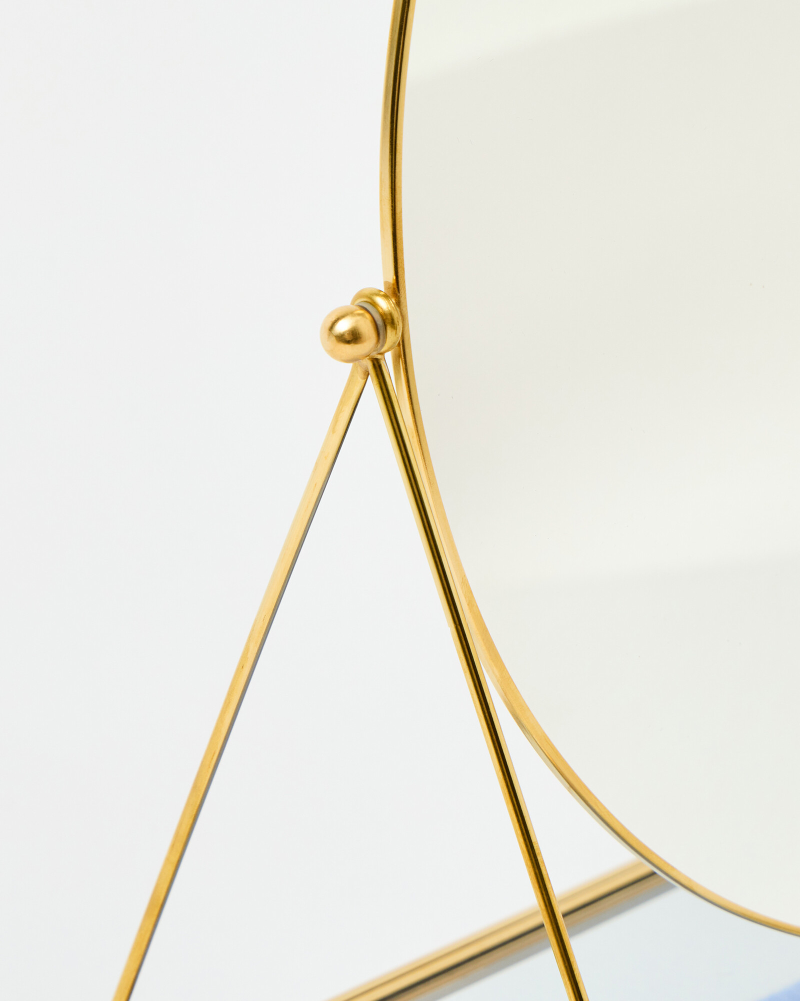 Gold & Glass Round Dressing Table Mirror | Oliver Bonas