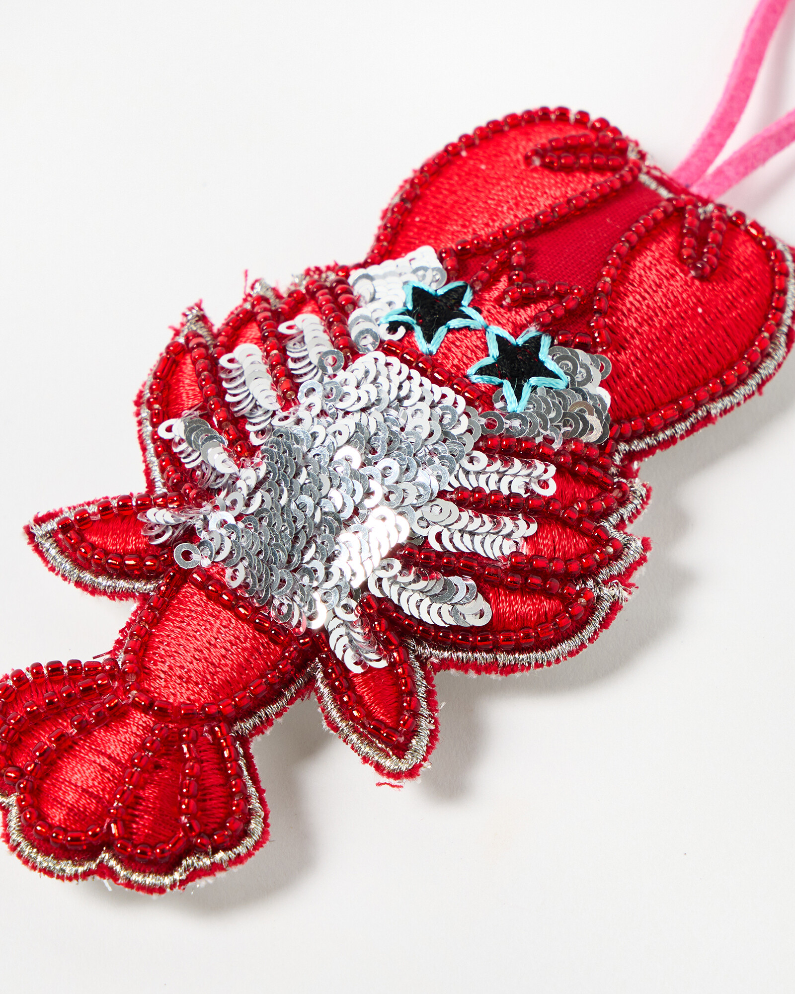 Elton Lobster Beaded Christmas Tree Decoration | Oliver Bonas