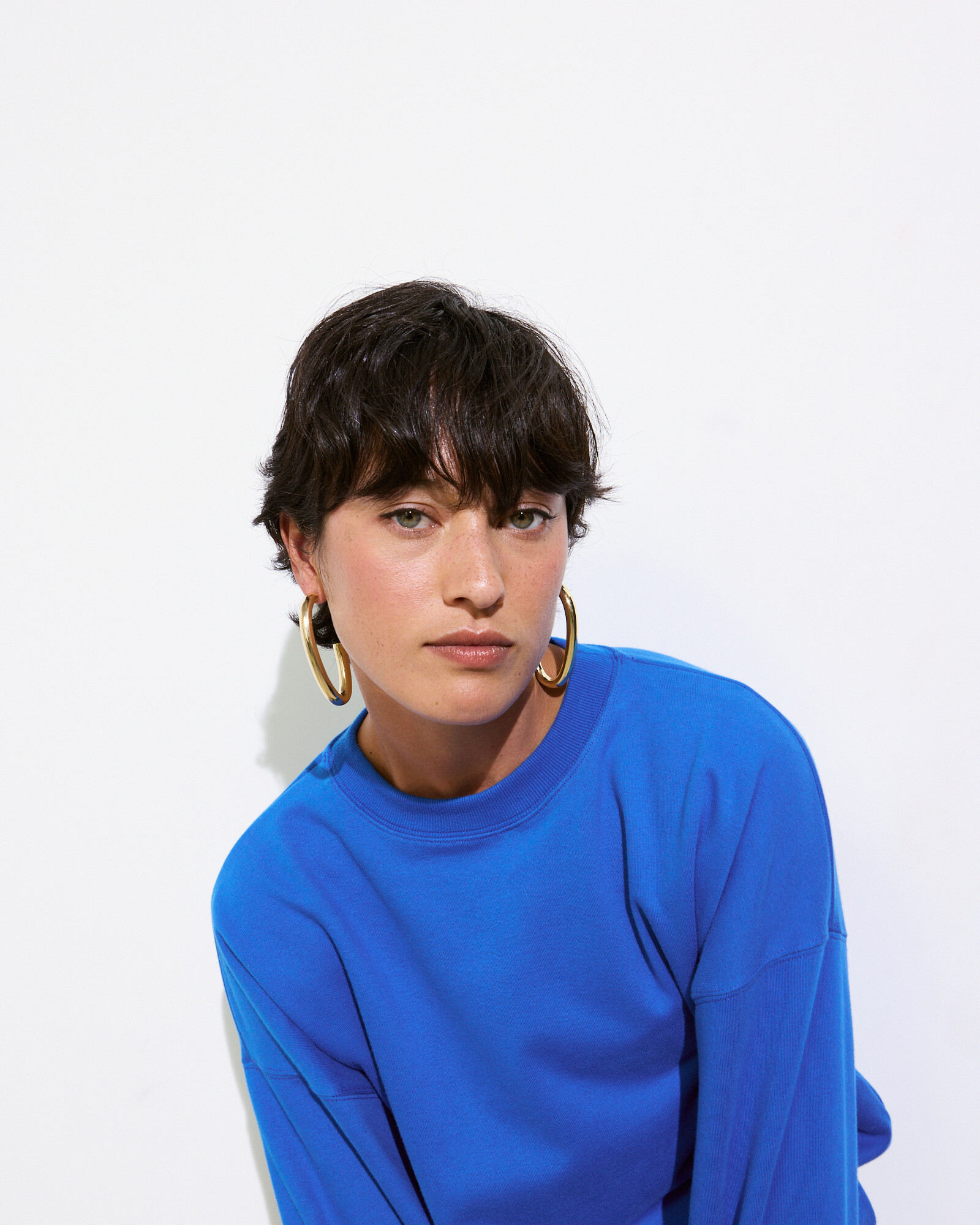 Blue Drop Shoulder Crew Neck Sweatshirt | Oliver Bonas