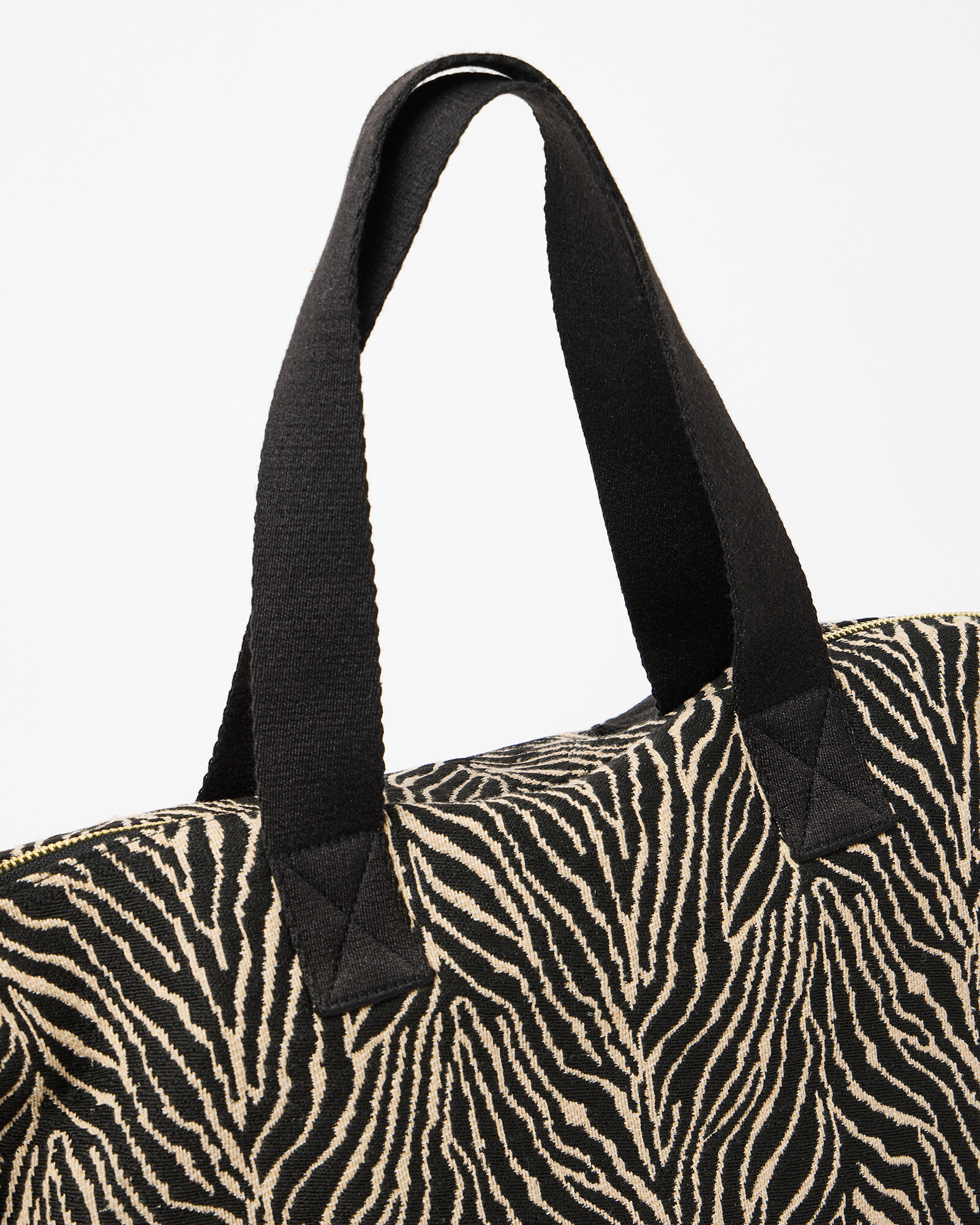 Zebra Print Monochrome Weekend Bag | Oliver Bonas