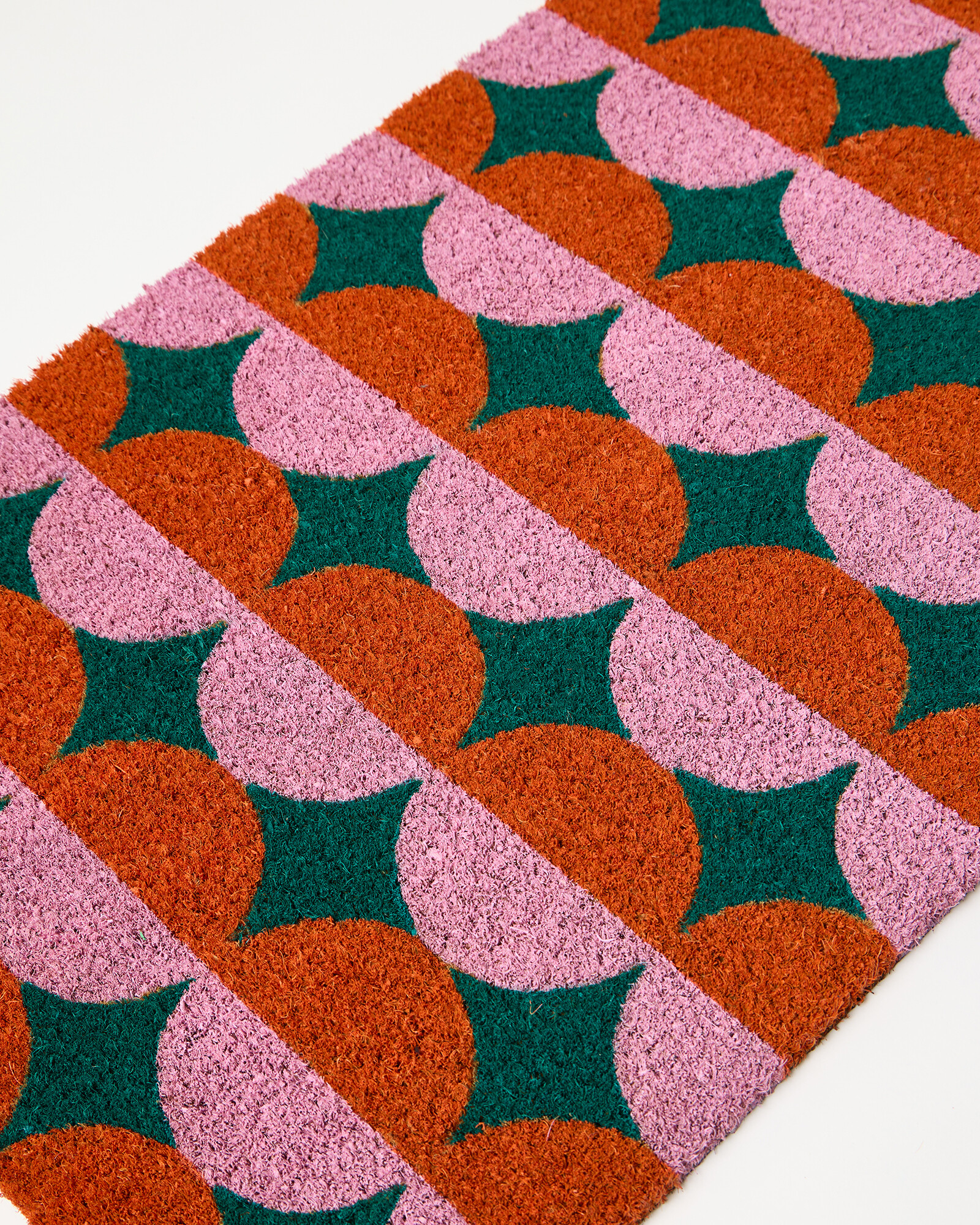 Geometric Circles Pink & Orange Doormat | Oliver Bonas