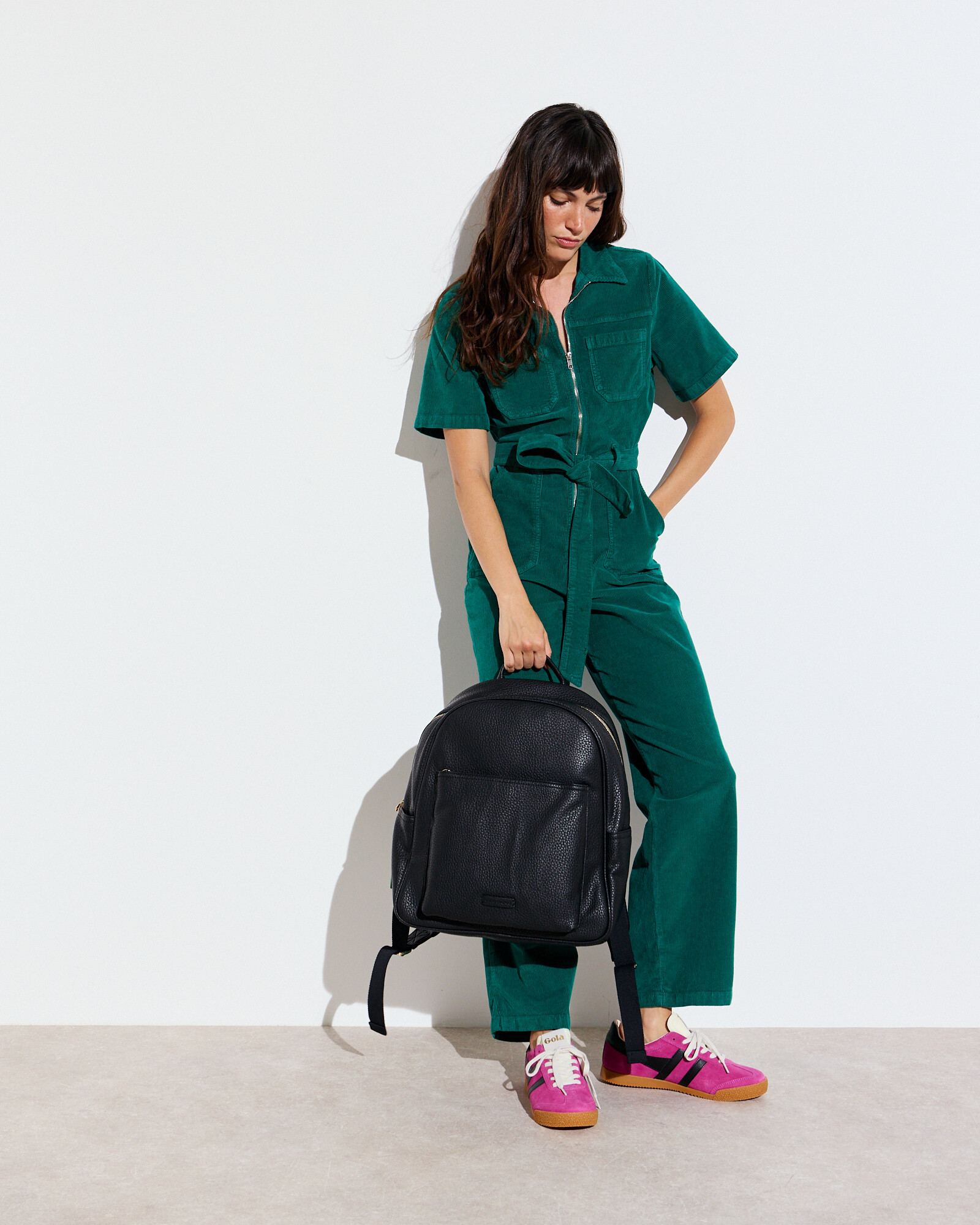 Austin Curved Black Backpack | Oliver Bonas