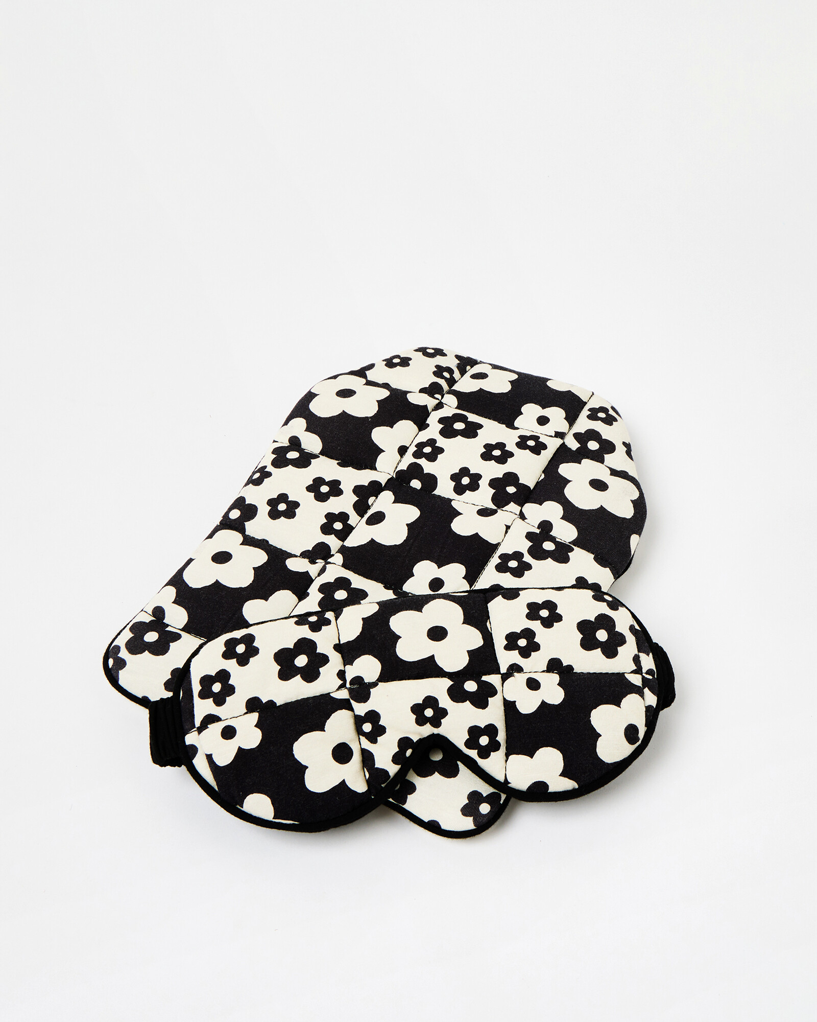 Monochrome Floral Hot Water Bottle & Eye Mask | Oliver Bonas