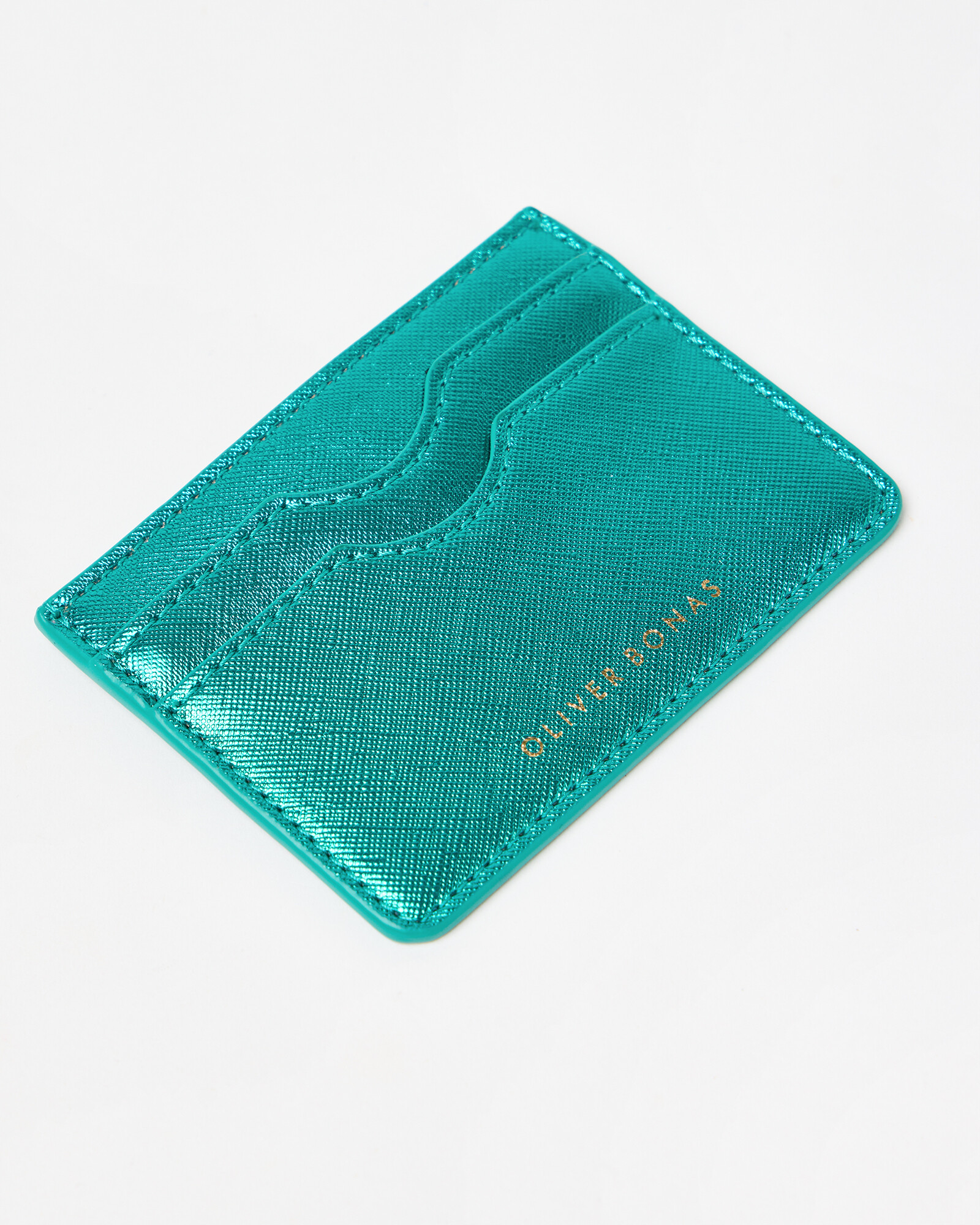 Jade Green Metallic Card Holder | Oliver Bonas