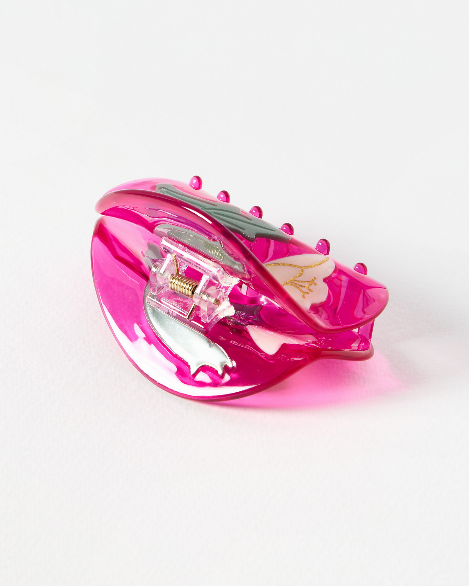 Lora Pink Flower Inlay Hair Claw Clip | Oliver Bonas