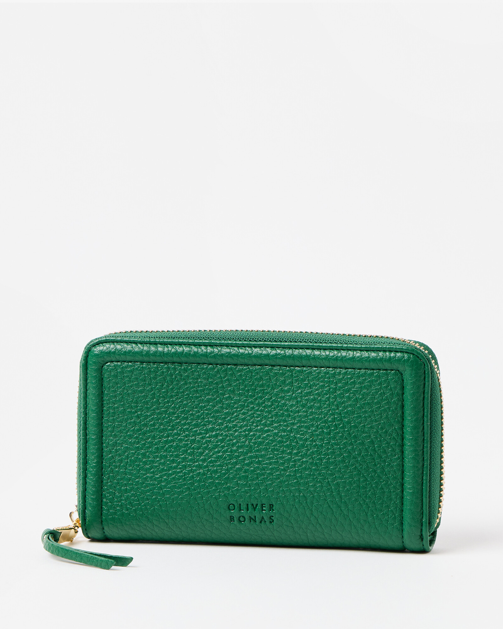 Maddie Green Zip Around Purse | Oliver Bonas