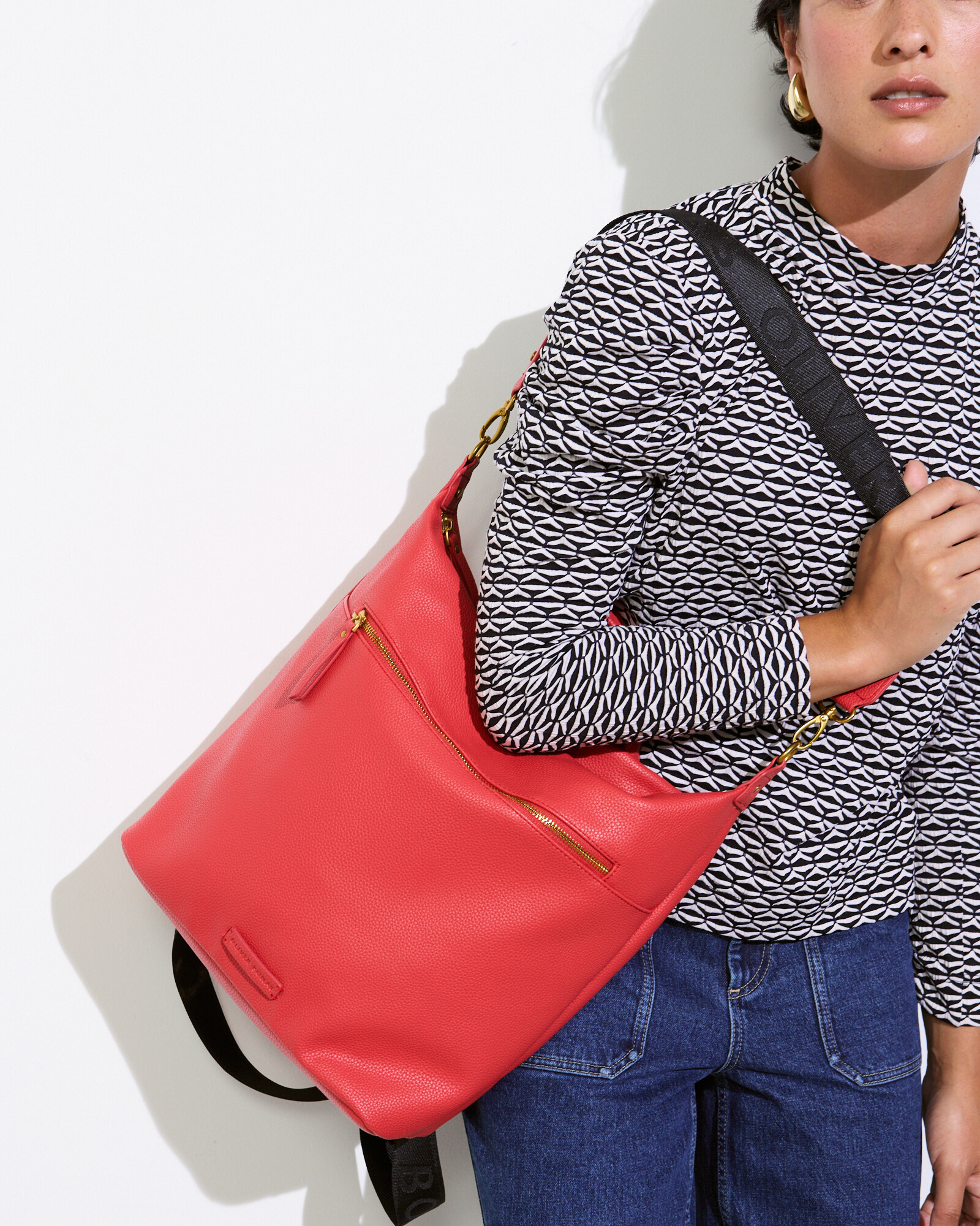 Ethel Red Shoulder Strap Backpack | Oliver Bonas