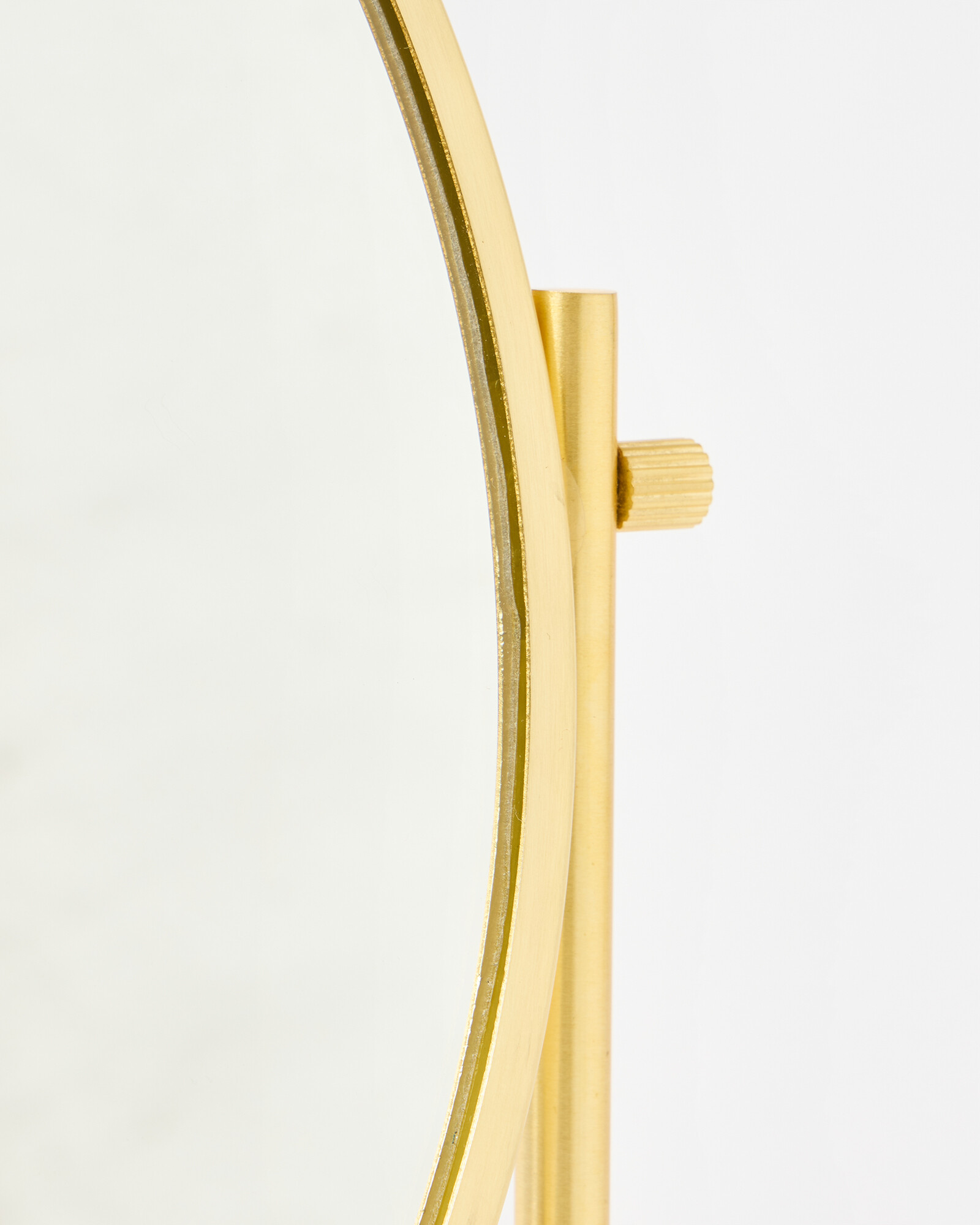 Cilo Gold & Cream Round Dressing Table Mirror | Oliver Bonas
