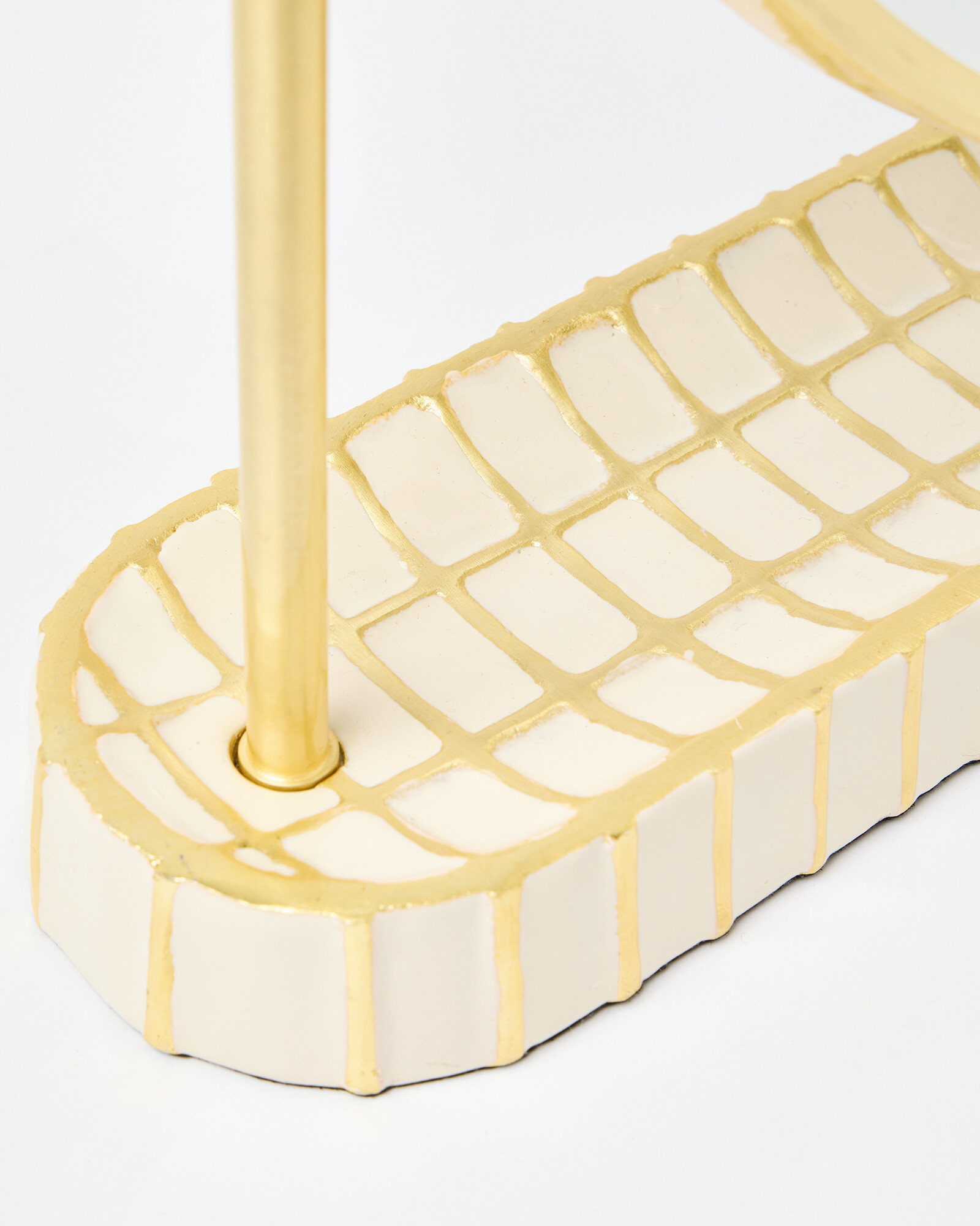 Cilo Gold & Cream Round Dressing Table Mirror | Oliver Bonas