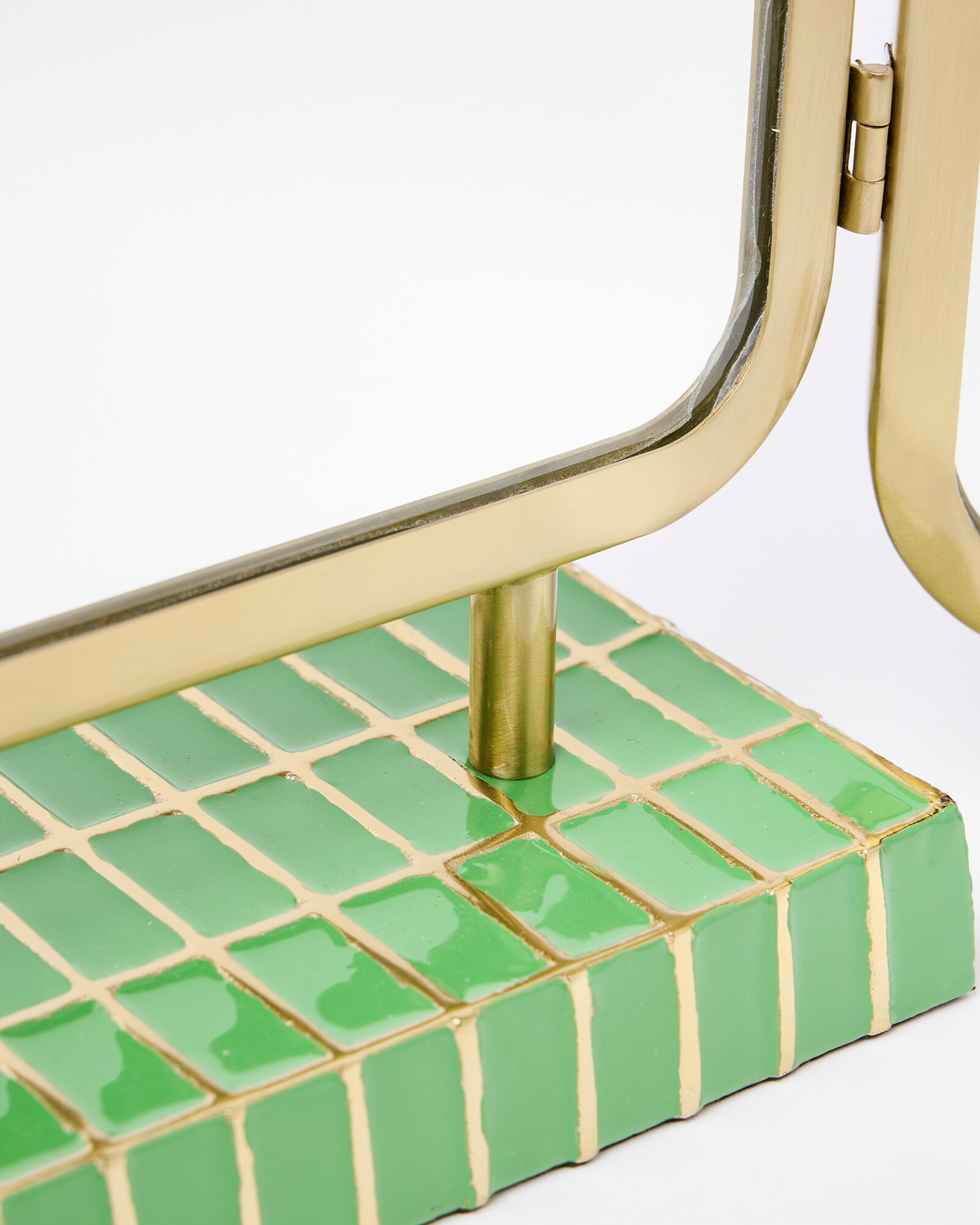 Cilo Gold & Green Triple Dressing Table Mirror | Oliver Bonas