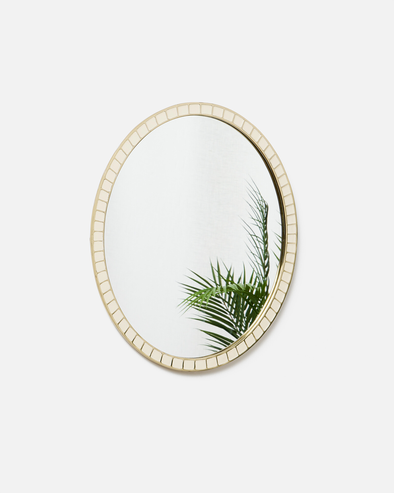 Cilo Cream & Gold Oval Wall Mirror | Oliver Bonas