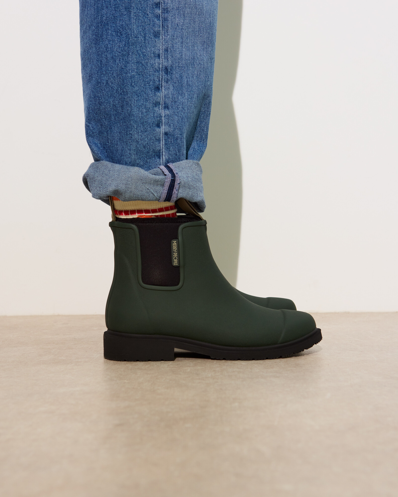 Merry People Mustard Yellow & Black Bobbi Wellington Boot | Oliver Bonas