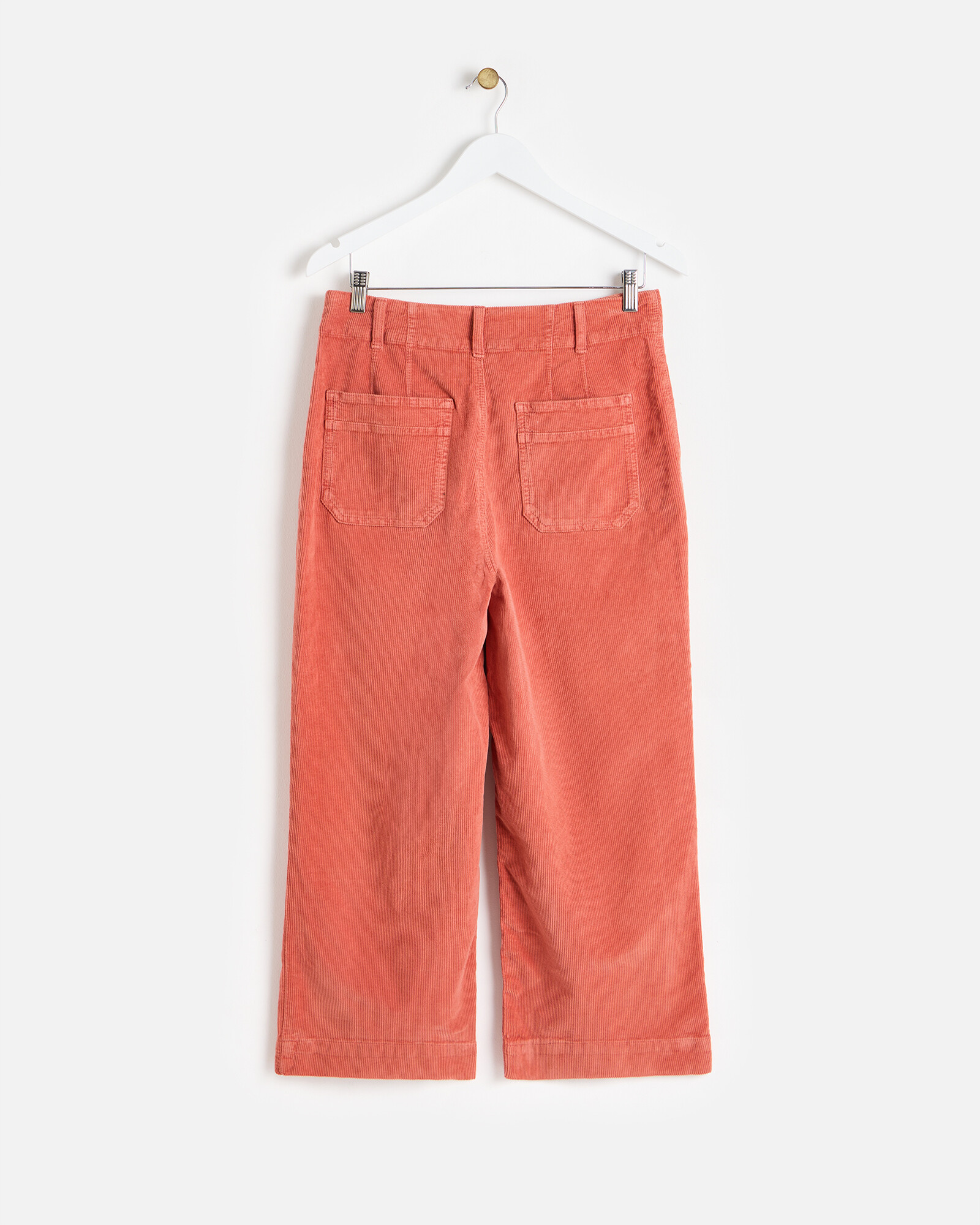 Rust Red Corduroy Cropped Wide Leg Trousers | Oliver Bonas