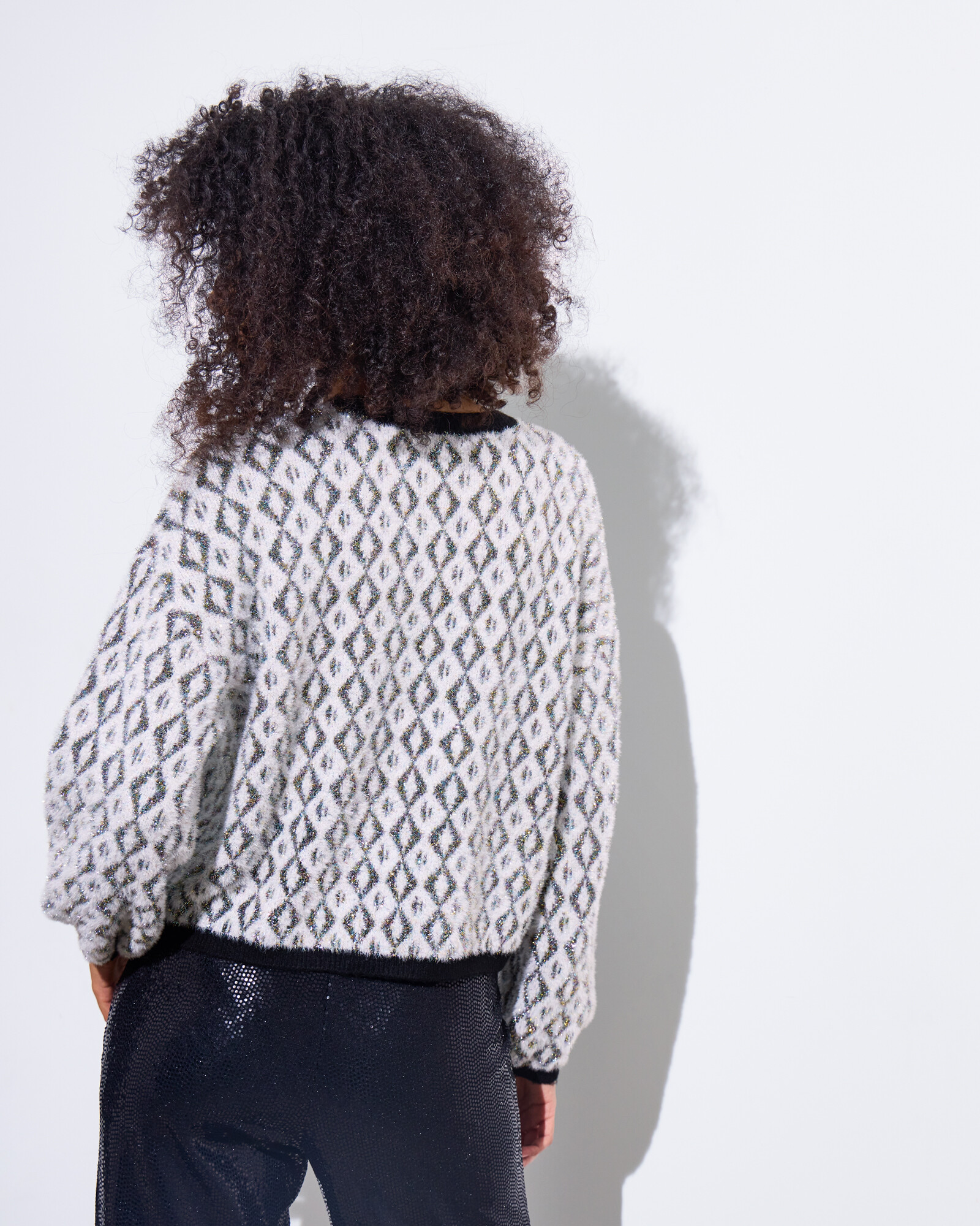 White Diamond Tinsel Knitted Jumper | Oliver Bonas