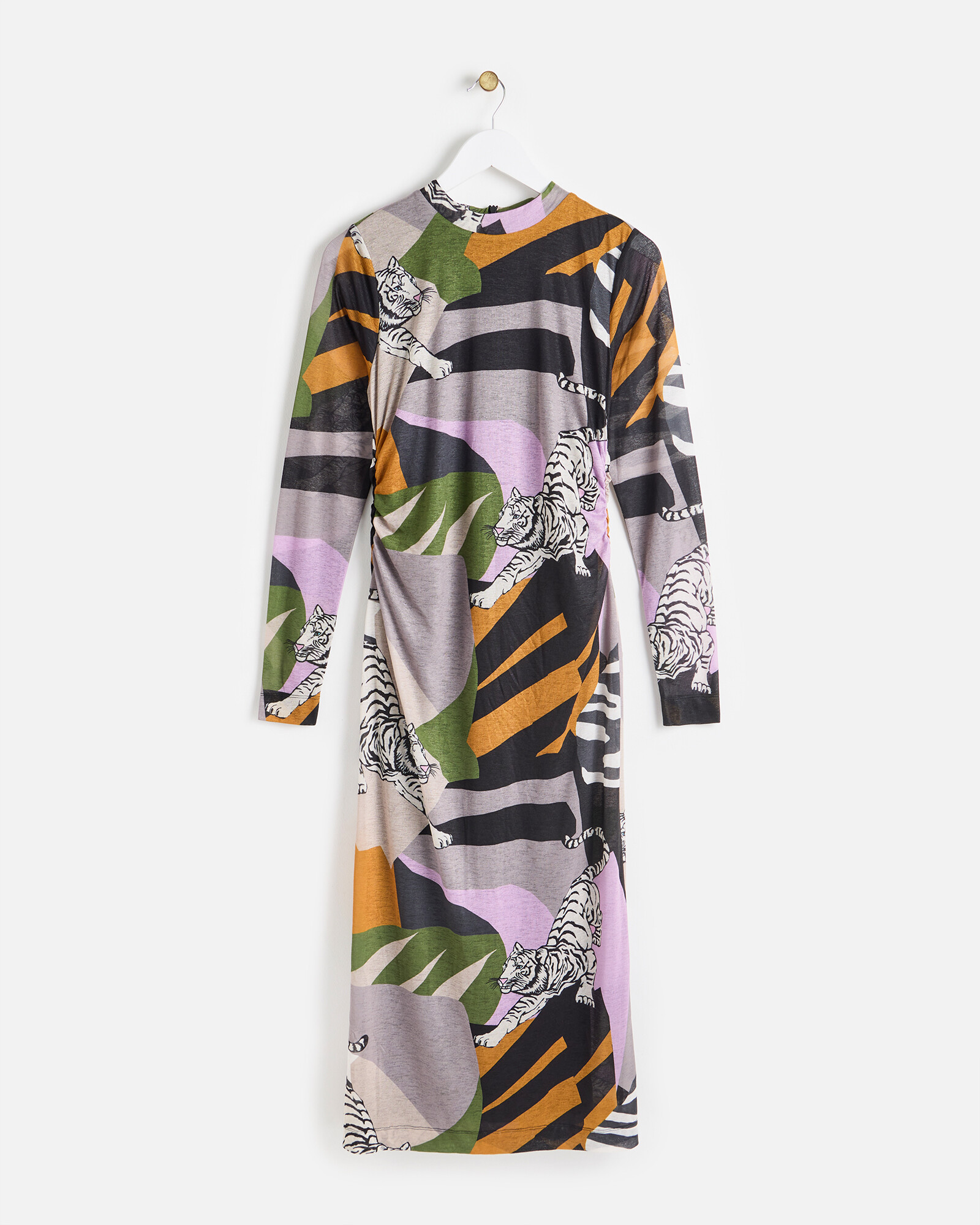 Geometric Tiger Mesh Midi Dress | Oliver Bonas