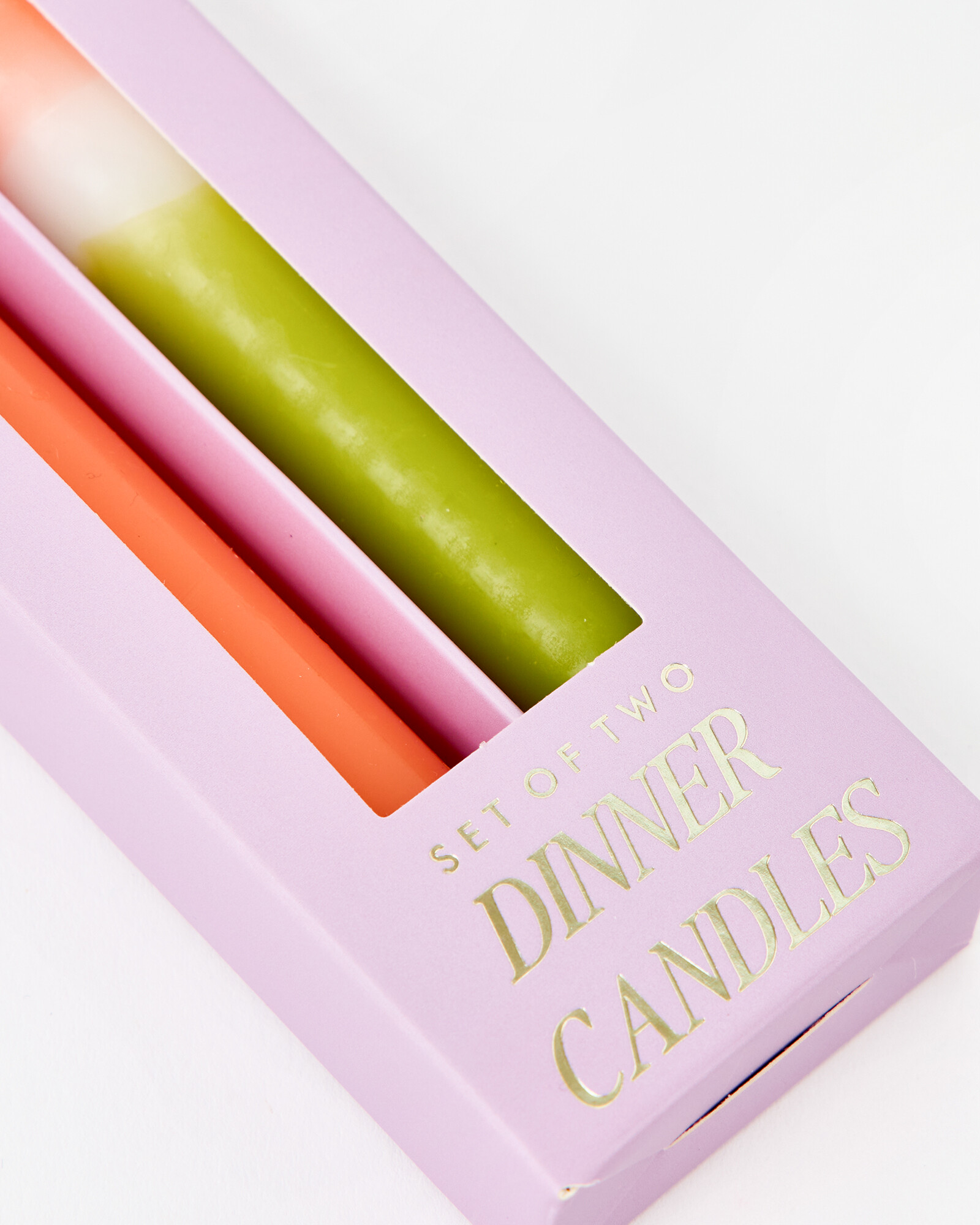 Orange & Green Ombre Dinner Candles Set of Two | Oliver Bonas