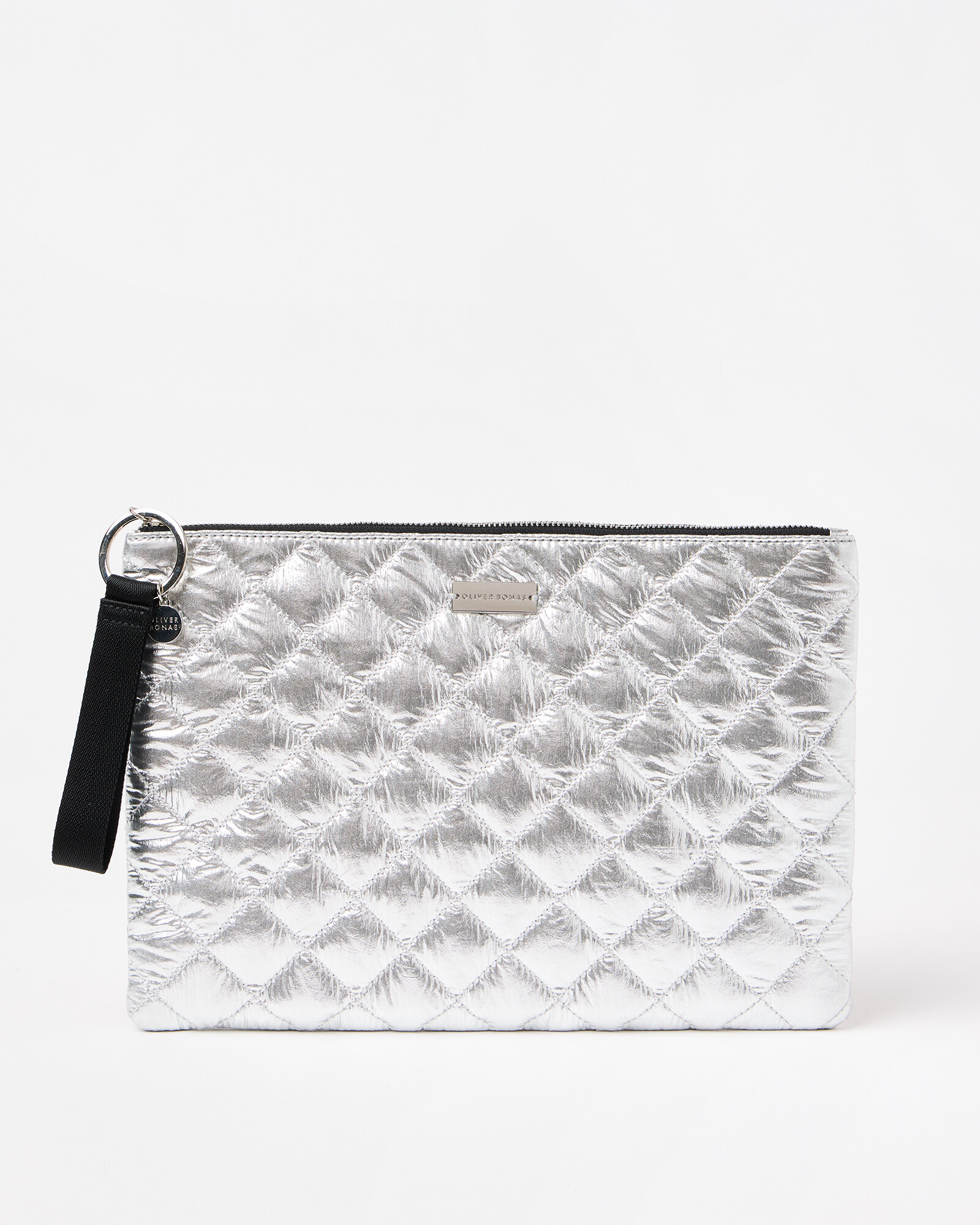 Silver Metallic Quilted Laptop Case | Oliver Bonas