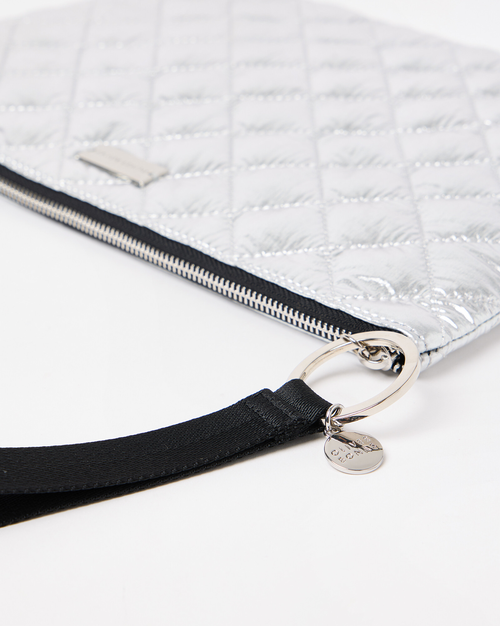 Silver Metallic Quilted Laptop Case | Oliver Bonas