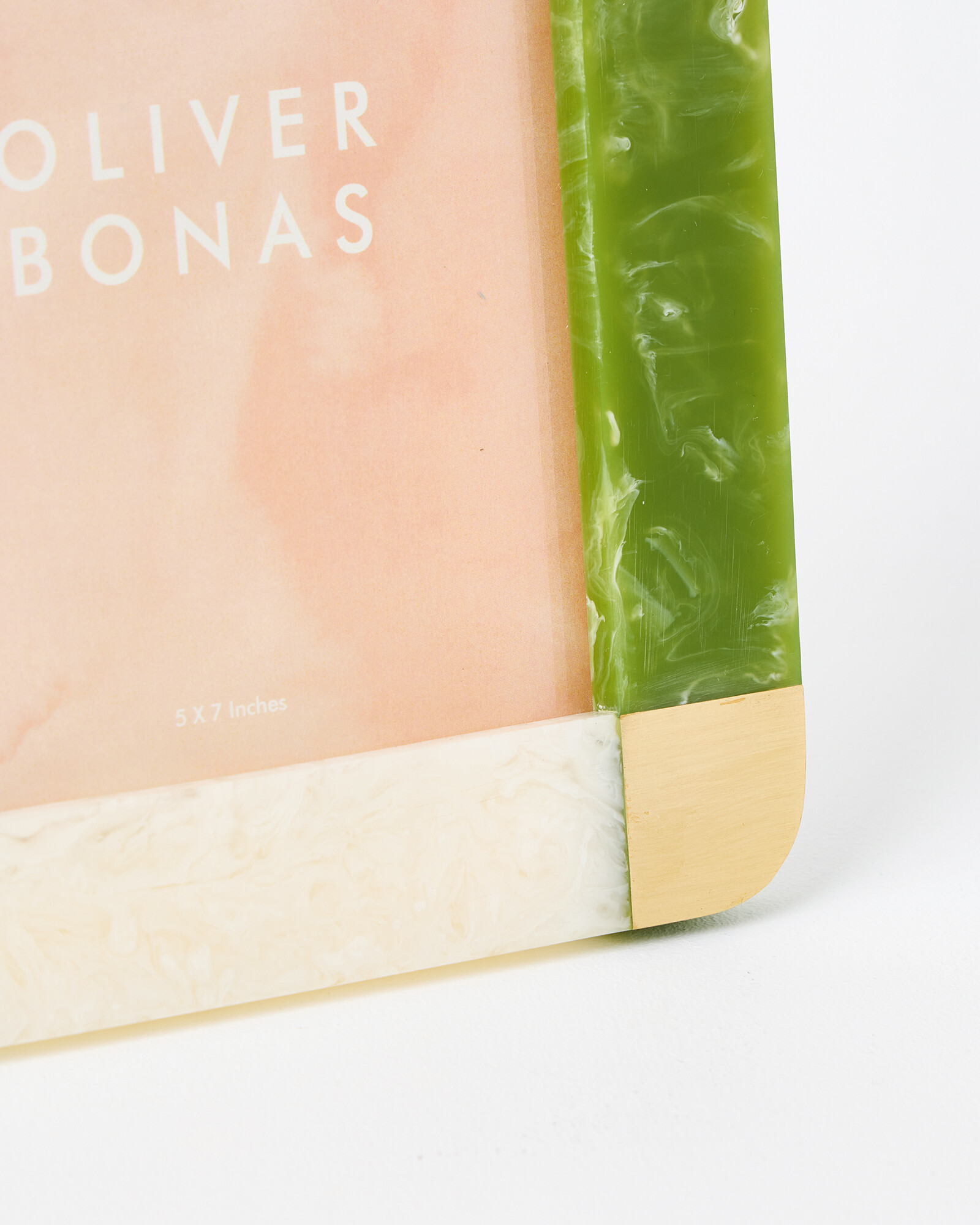 Ciera Green Resin Colour Block Photo Frame 5x7 | Oliver Bonas