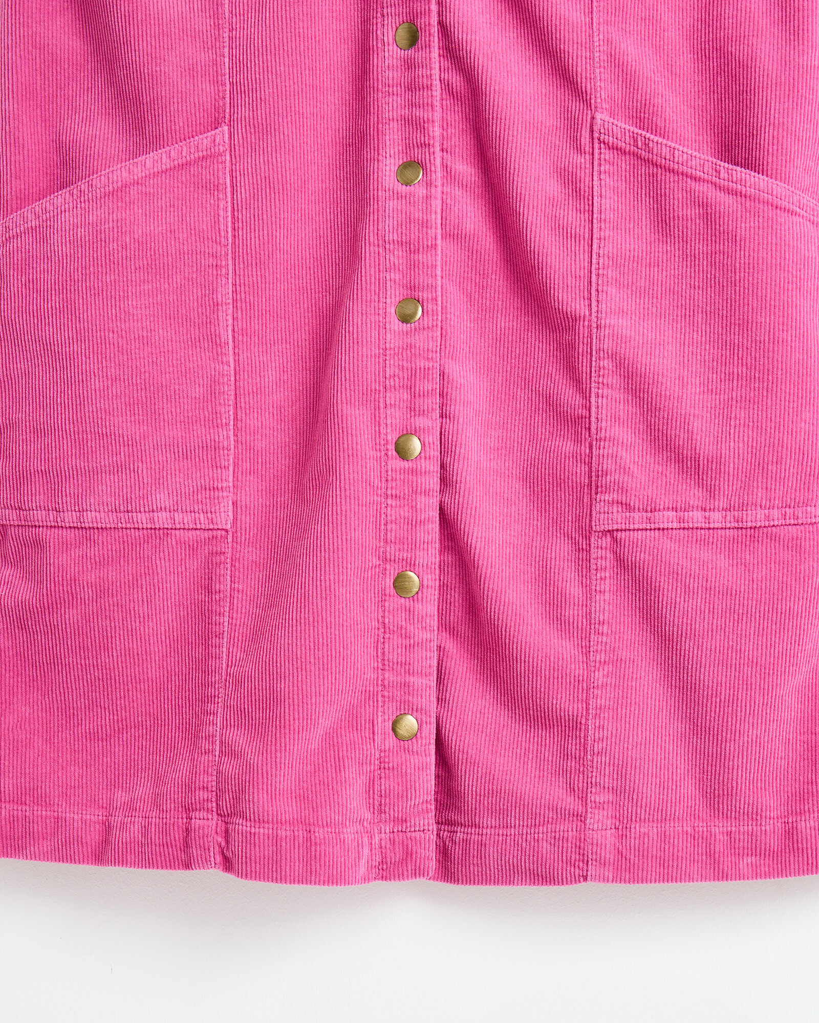 Pink Corduroy Pinafore Mini Dress | Oliver Bonas