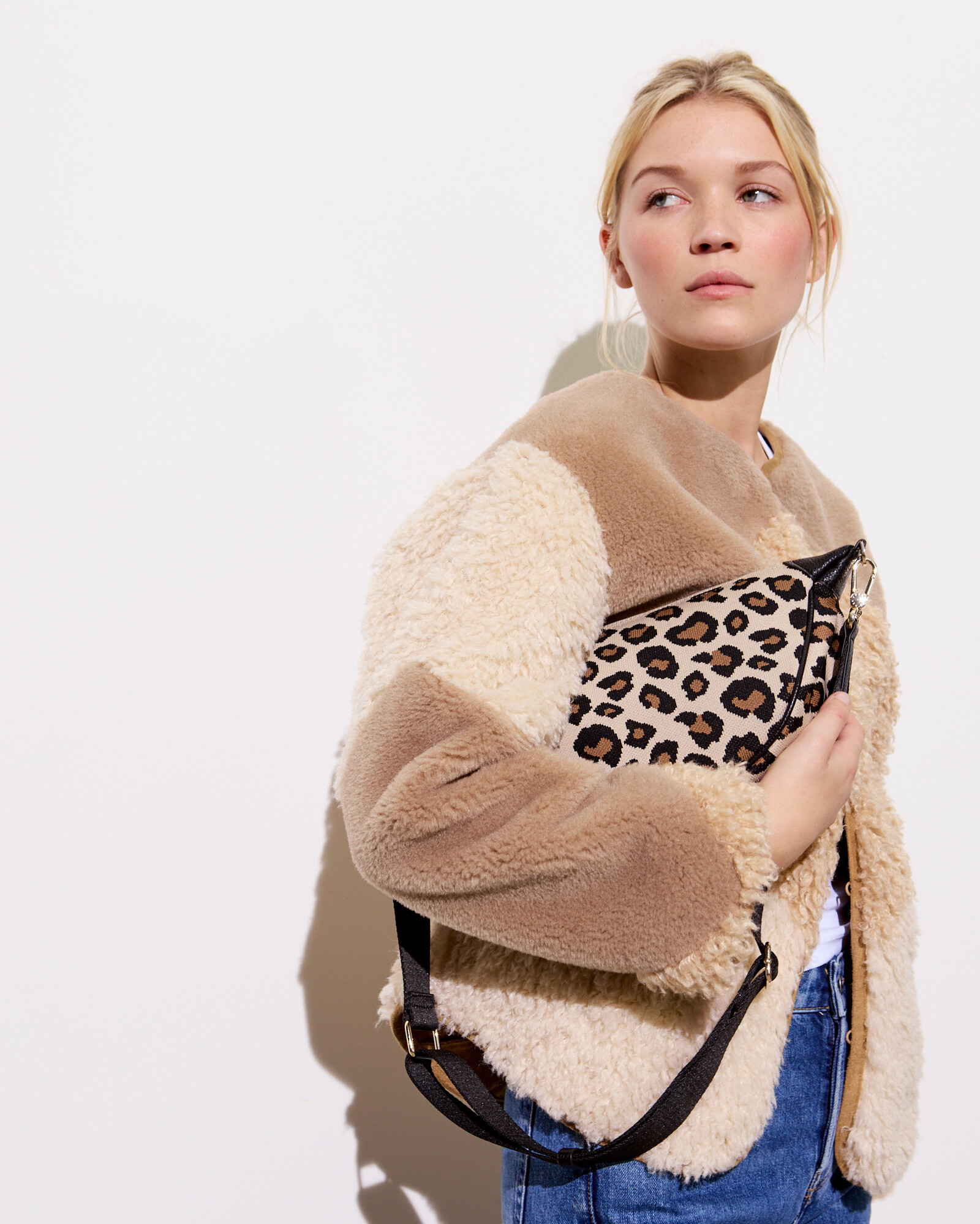 Betty Leopard Print Knitted Crossbody Belt Bag | Oliver Bonas