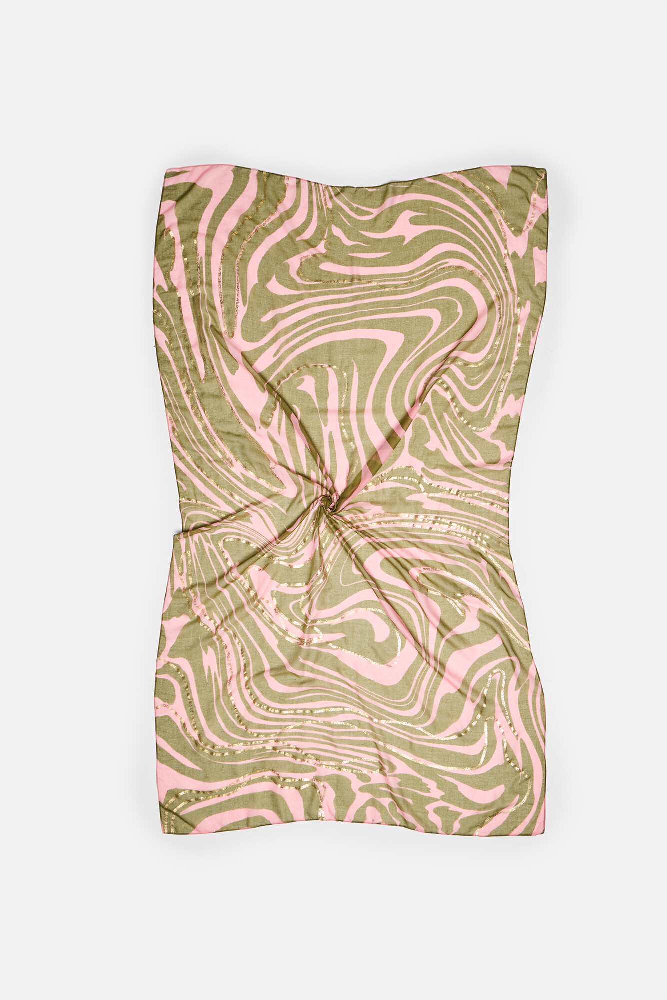 Pink & Green Swirl Foil Lightweight Scarf | Oliver Bonas