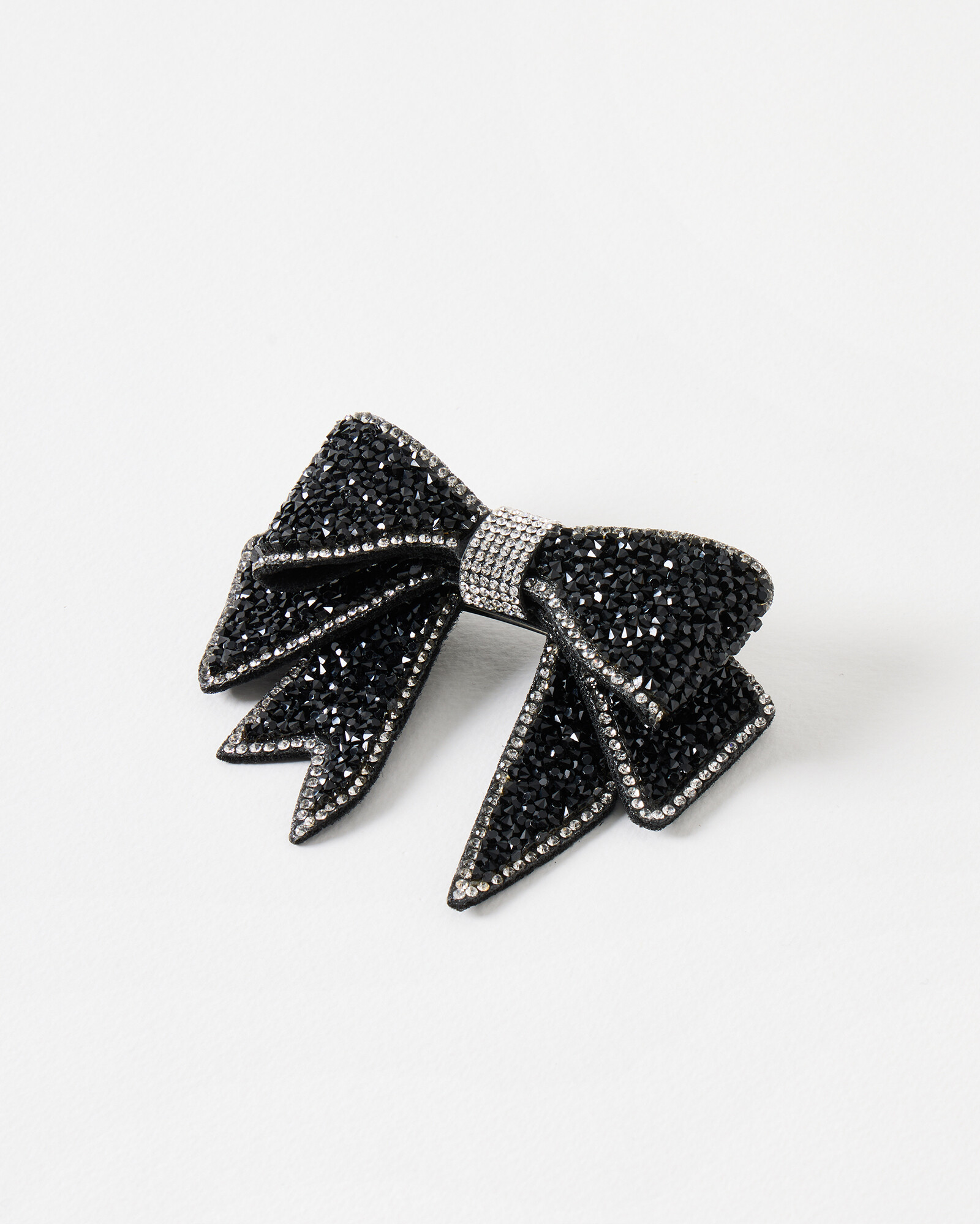 Gabrielle Black Stone Hair Bow Barrette Clip | Oliver Bonas