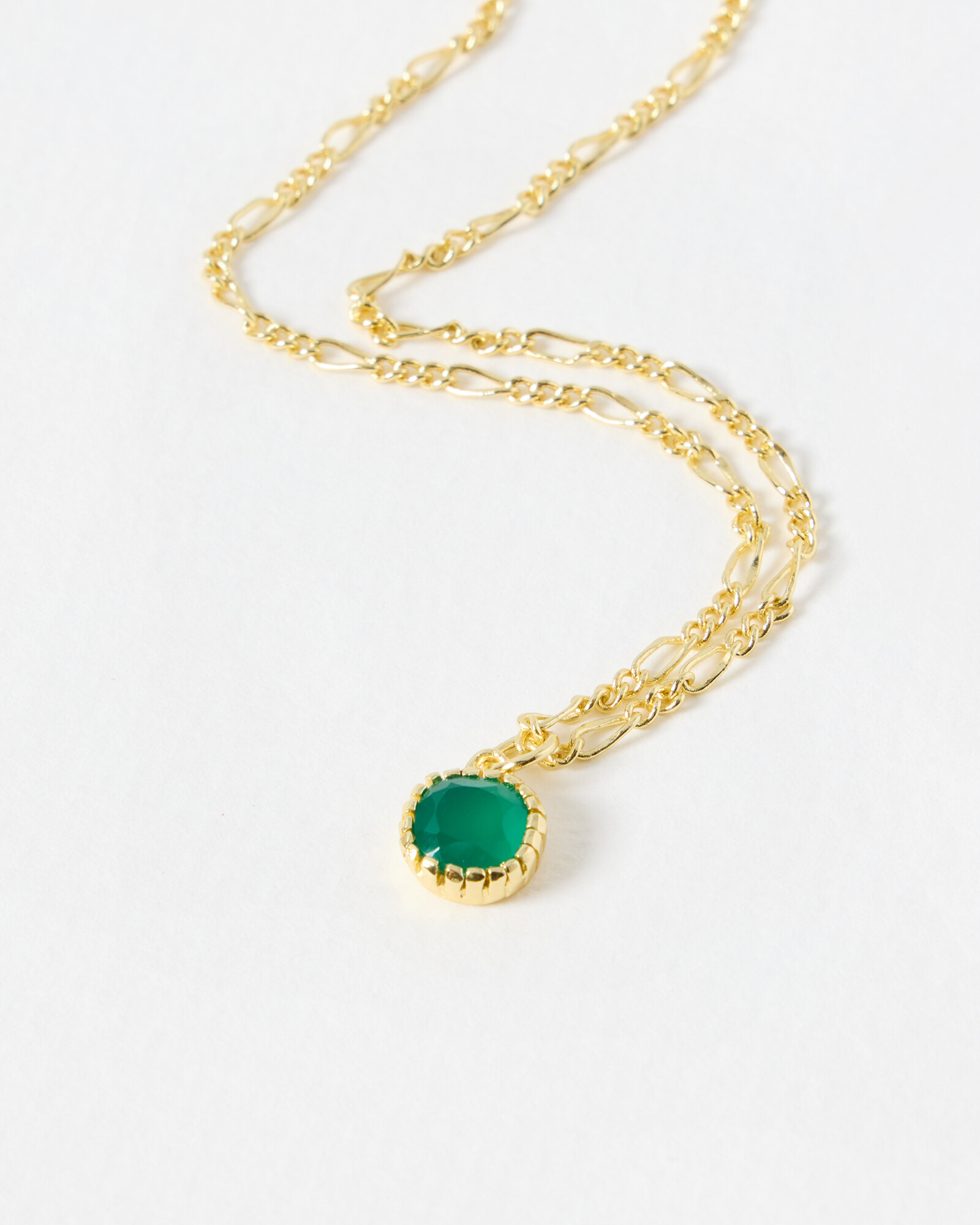 Briar Green Onyx Gold Plated Pendant Necklace | Oliver Bonas