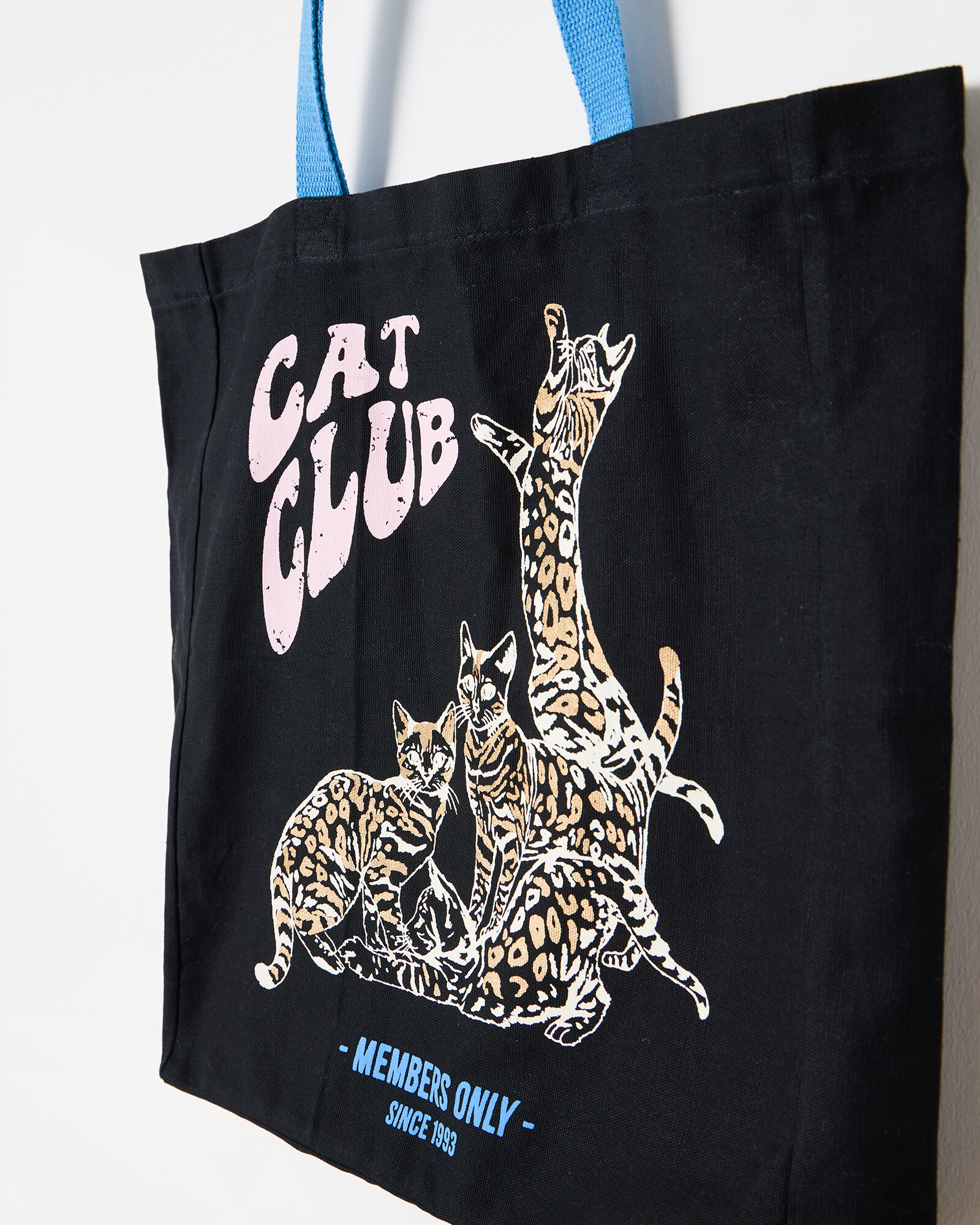 Cat Club Black Shopper Tote Bag | Oliver Bonas