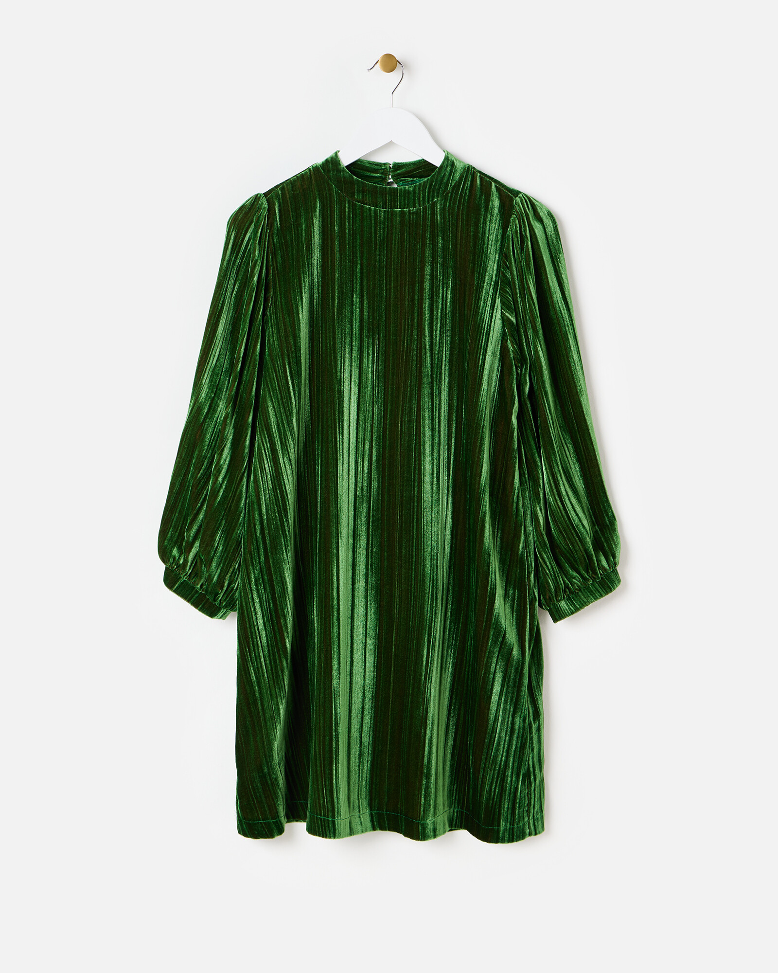 Textured Green Velvet Mini Dress | Oliver Bonas