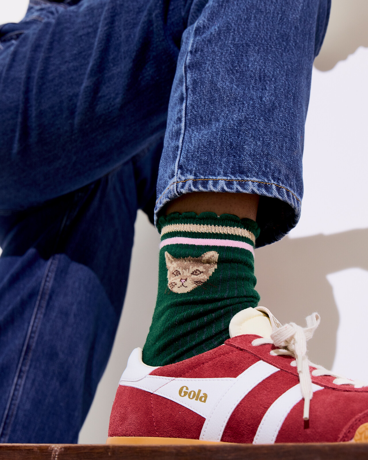 Ribbed Cat Ankle Socks | Oliver Bonas
