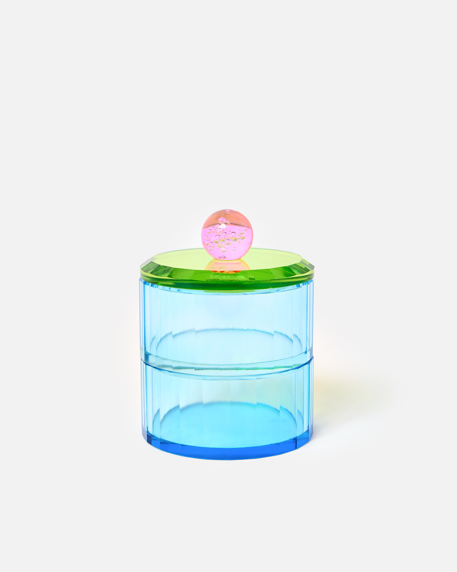 Blue & Green Crystal Stacking Pot | Oliver Bonas