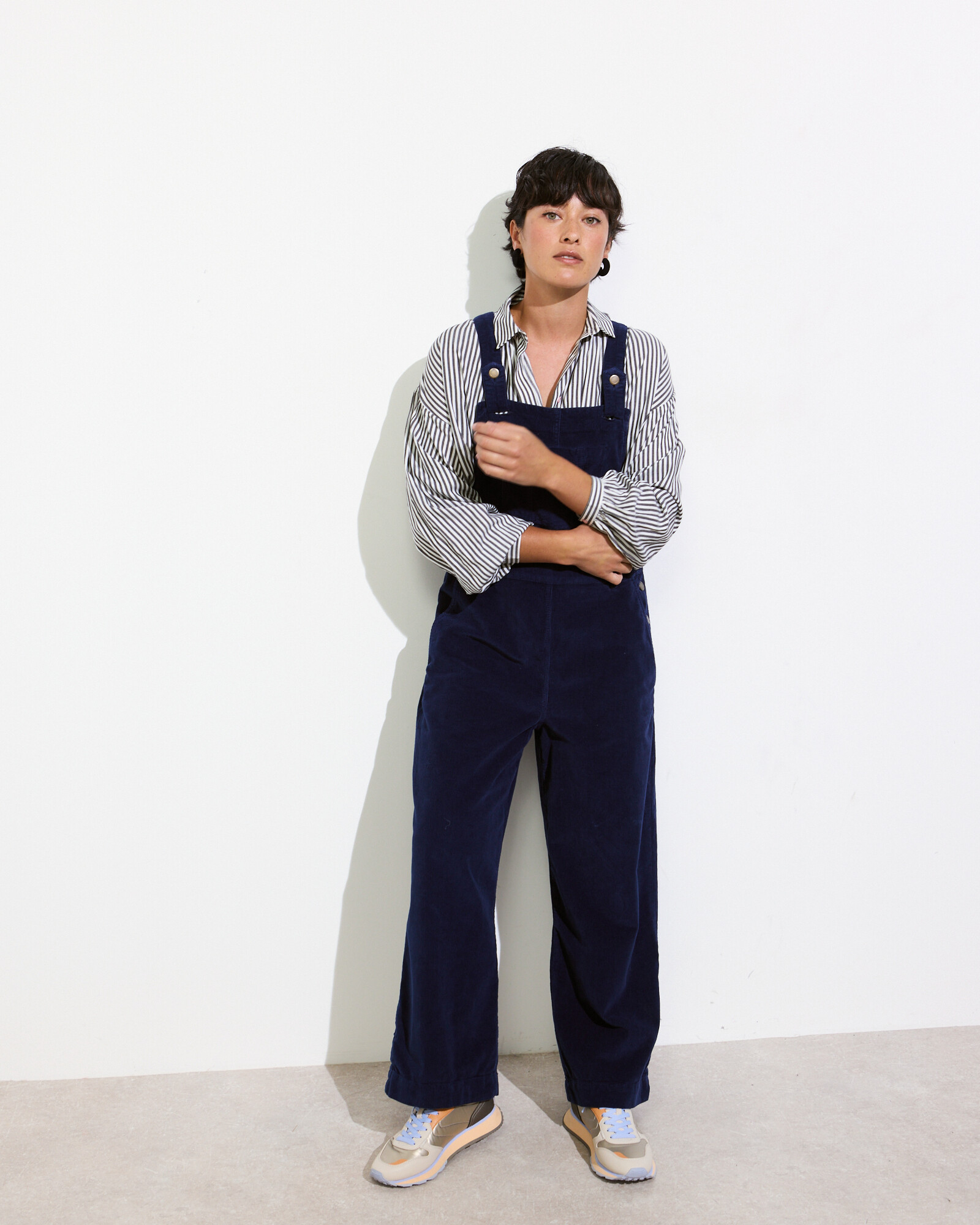 Dark Blue Corduroy Dungarees | Oliver Bonas