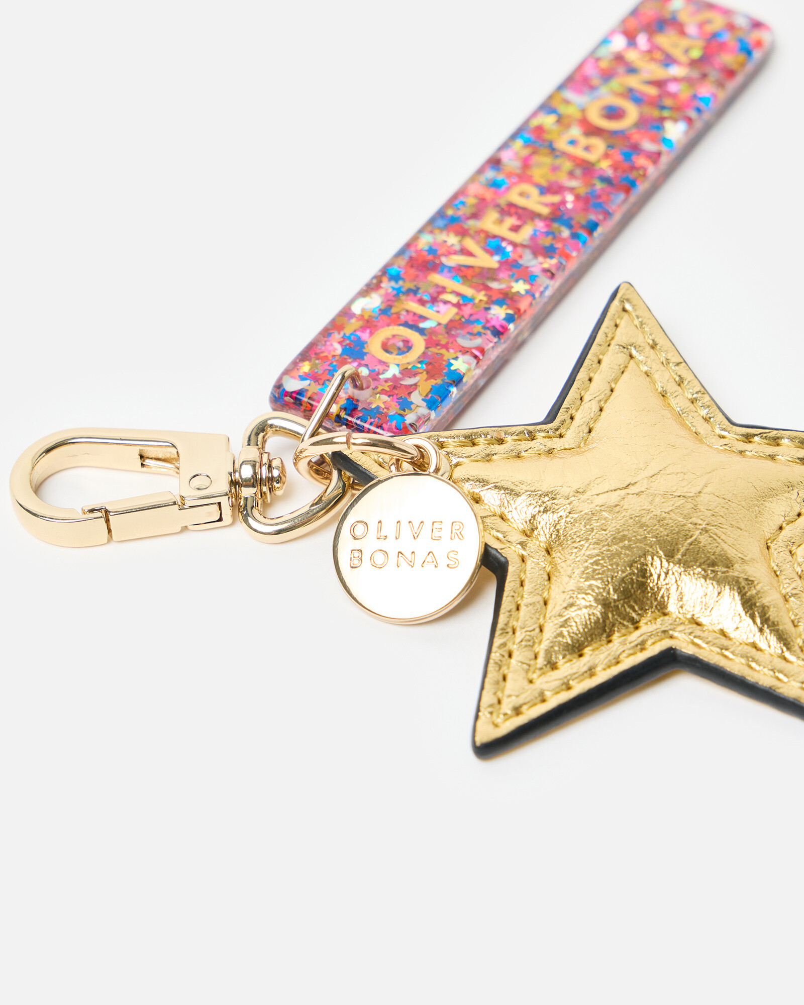 Gold Star Glitter Keyring | Oliver Bonas