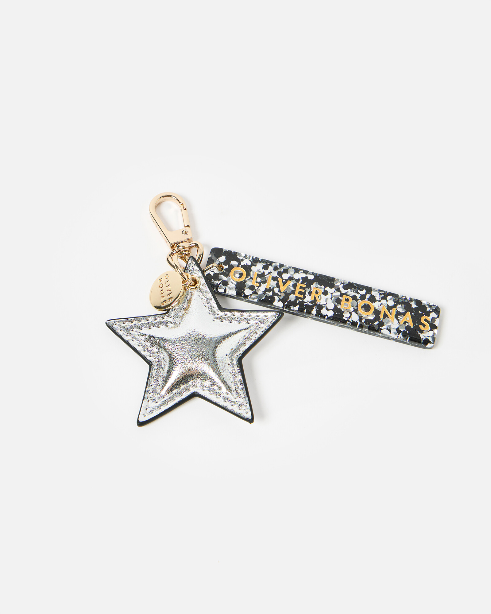 Silver Star Glitter Keyring | Oliver Bonas