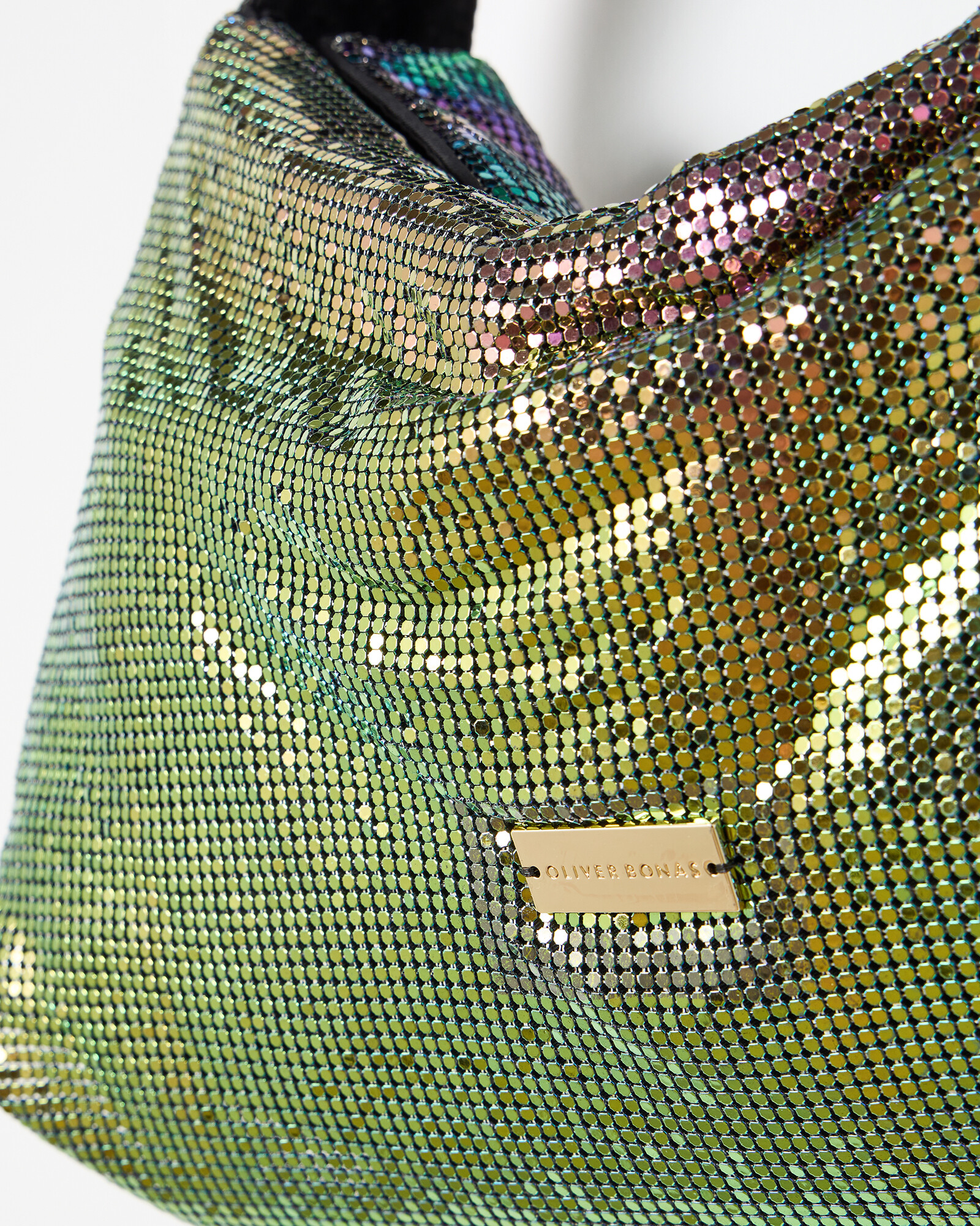 Green Metallic Chain Mail Shoulder Bag | Oliver Bonas