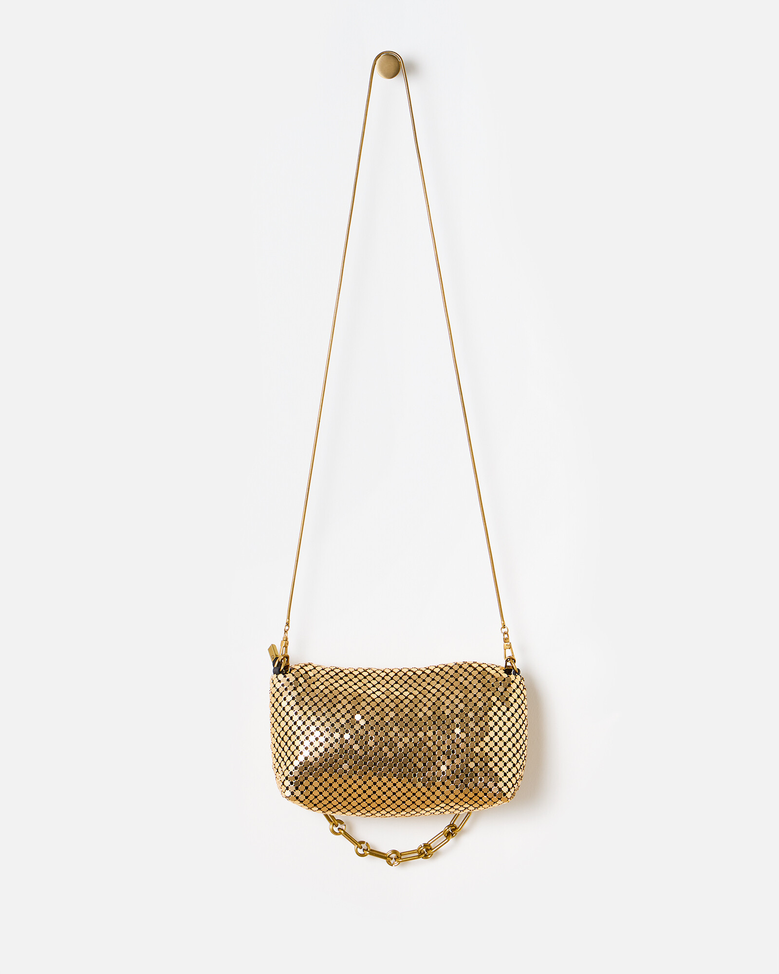 Alexis Gold Chain Mail Crossbody Bag | Oliver Bonas